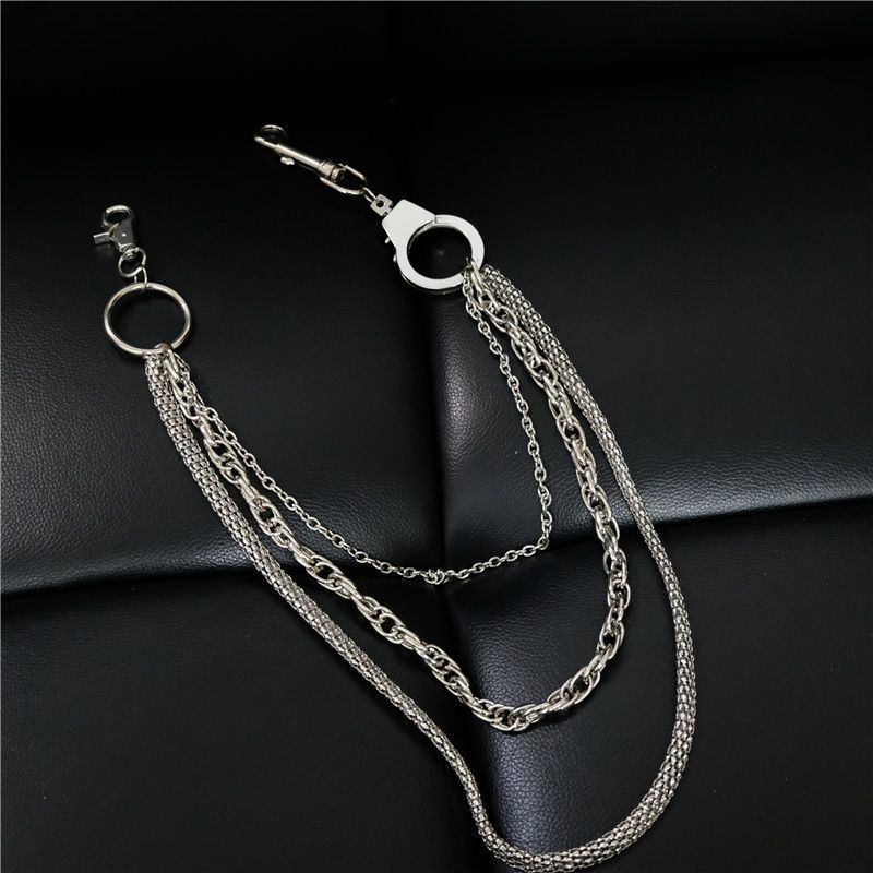 Jewelry × Streetwear × Vintage Three layer chain handcuff pants chain ...