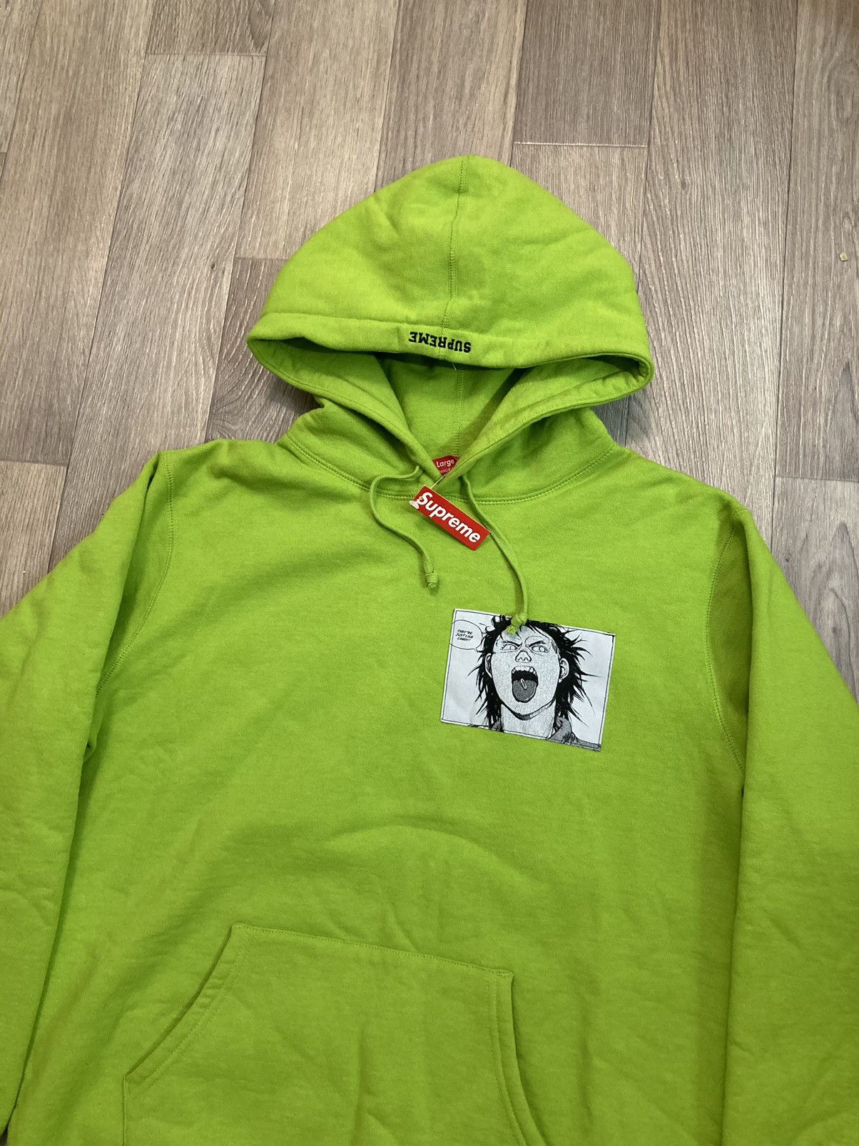 Supreme FW17 Supreme x AKIRA Patches Hooded Sweatshirt in Lime | Grailed