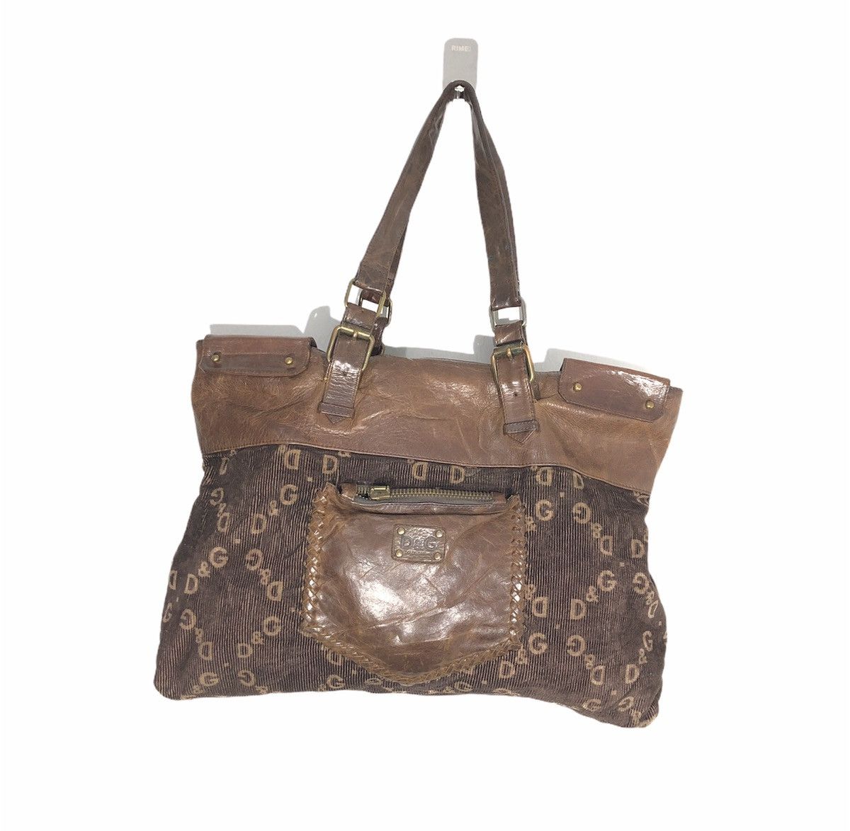 Dolce & Gabbana Dolce & Gabbana Monogram Corduroy Leather tote bag ...