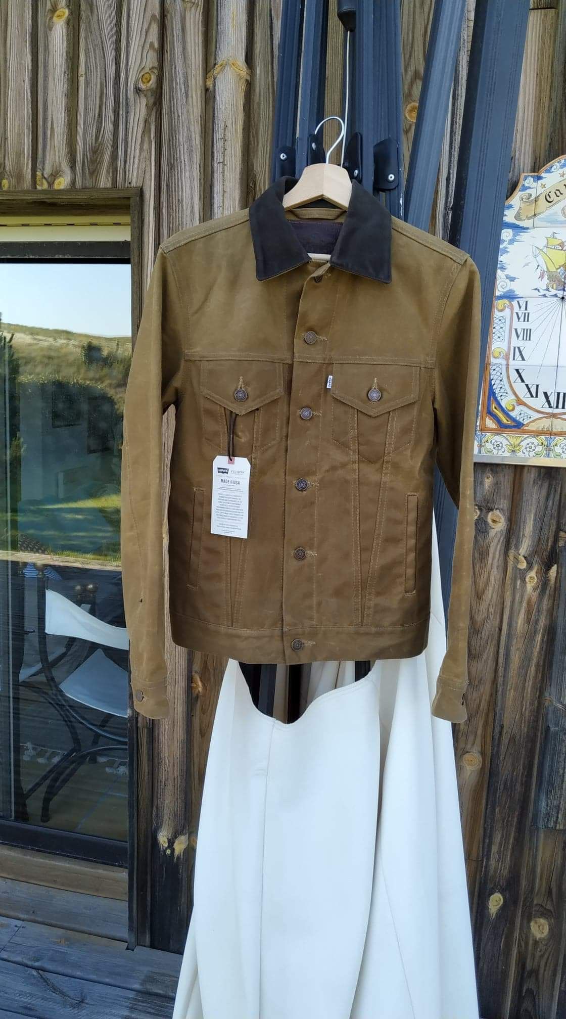 Levi's Levi’s x Filson Tan Oil Finish Tin Cloth Trucker Jacket XS | Grailed