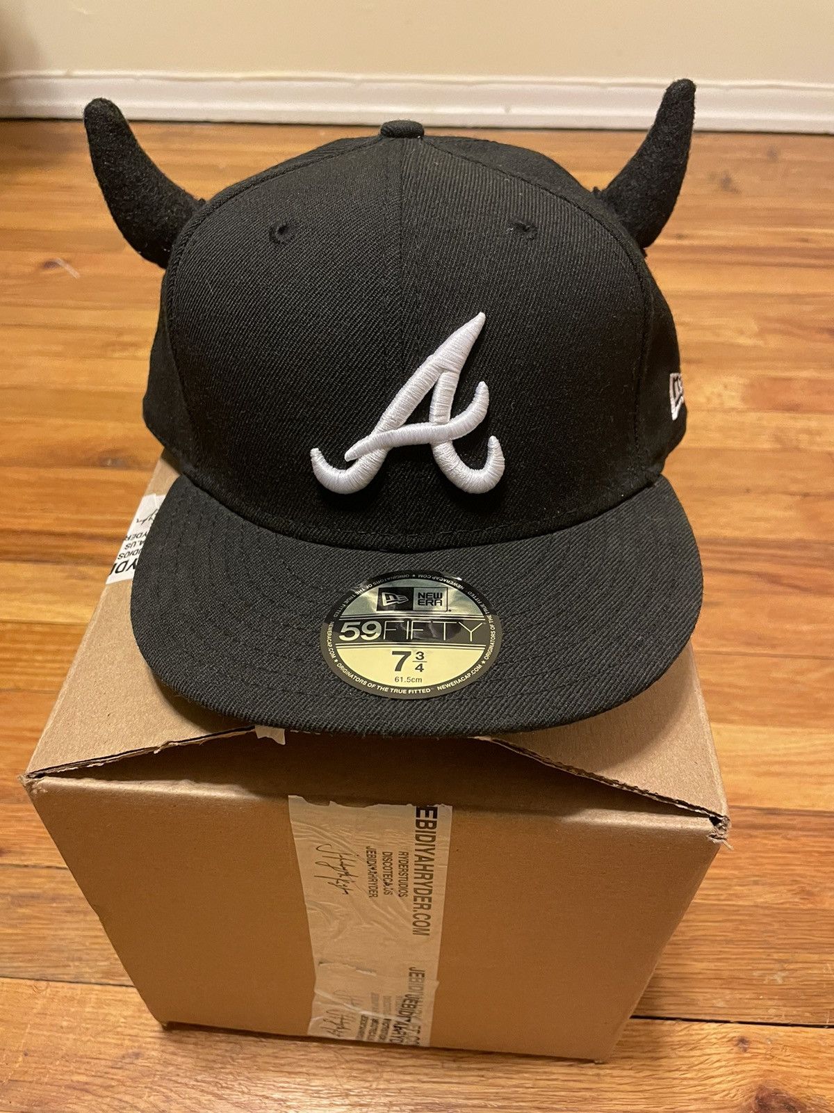 Custom Ryder Studios Atlanta Braves Devil Horn Hat | Grailed