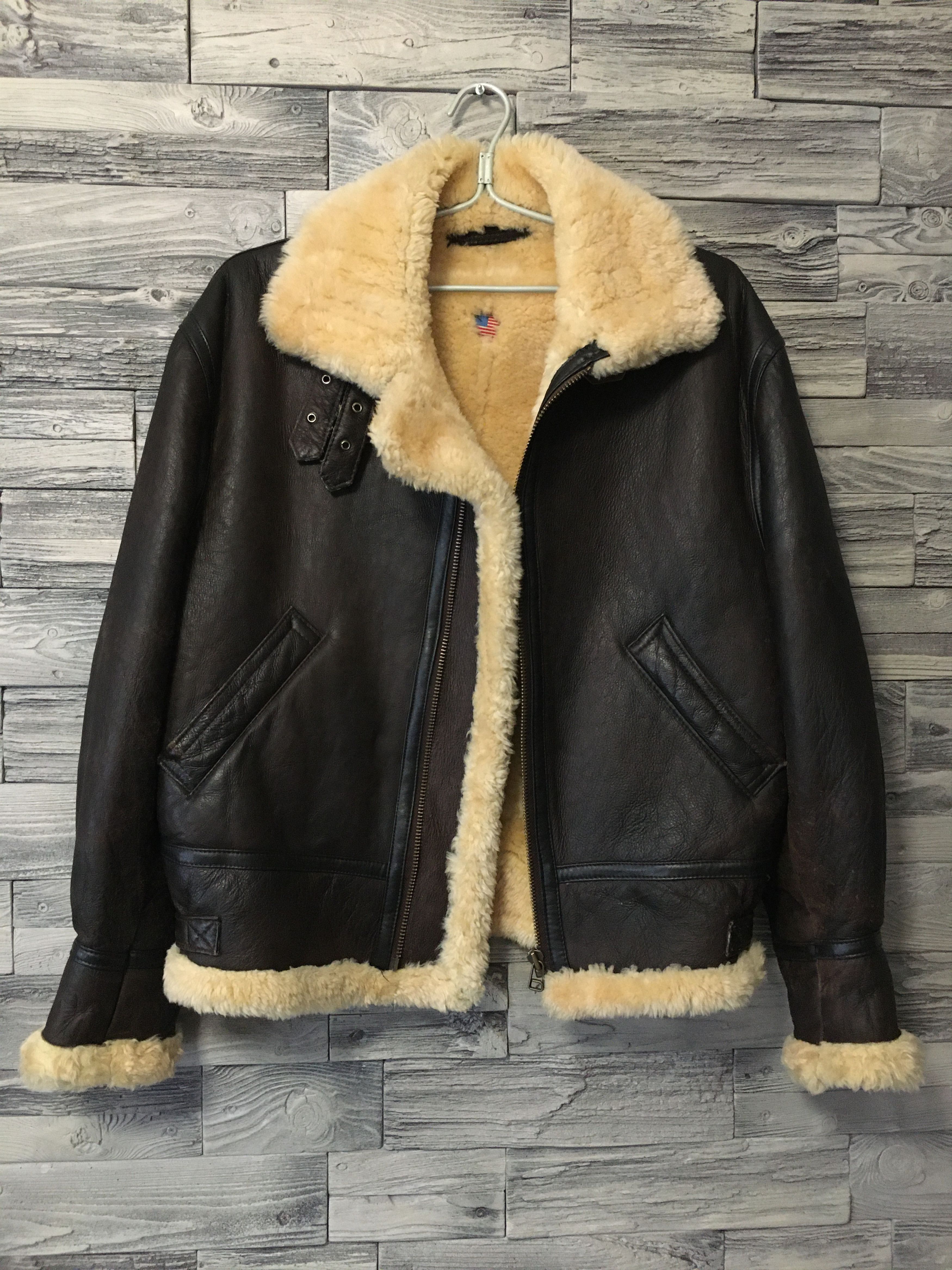 Vintage JF Collection London Aviator Shearling Sheepskin Jacket | Grailed