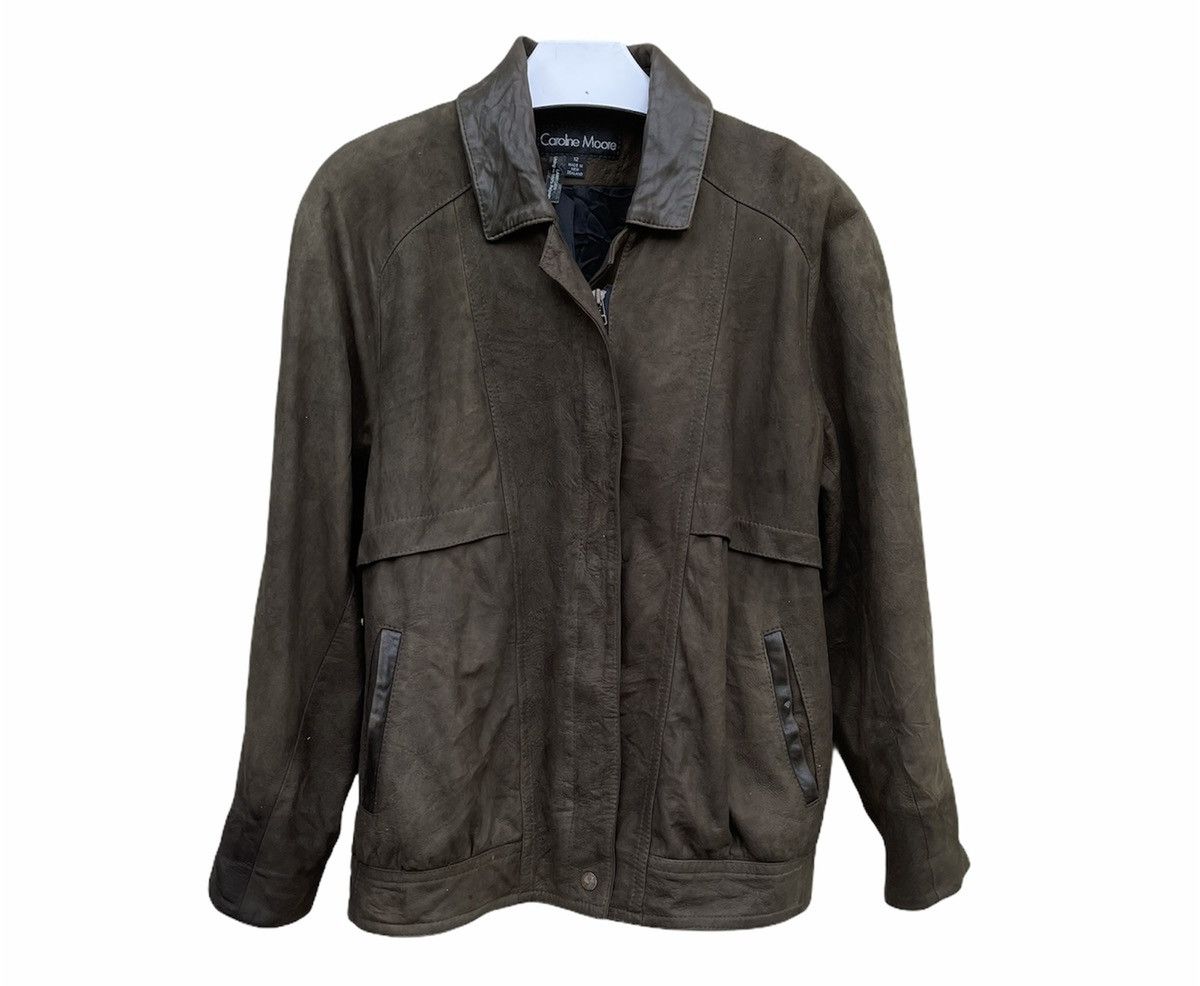Leather Jacket × Vintage Vintage CAROLINE MOORE Lambskin Leather Jacket ...