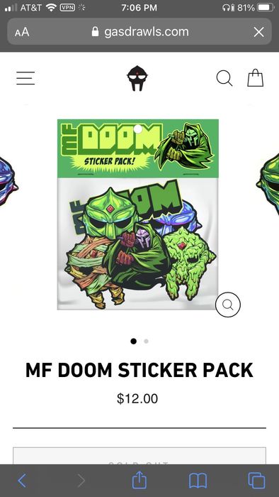 Mf Doom MF Doom Collectible mask and sticker pack | Grailed