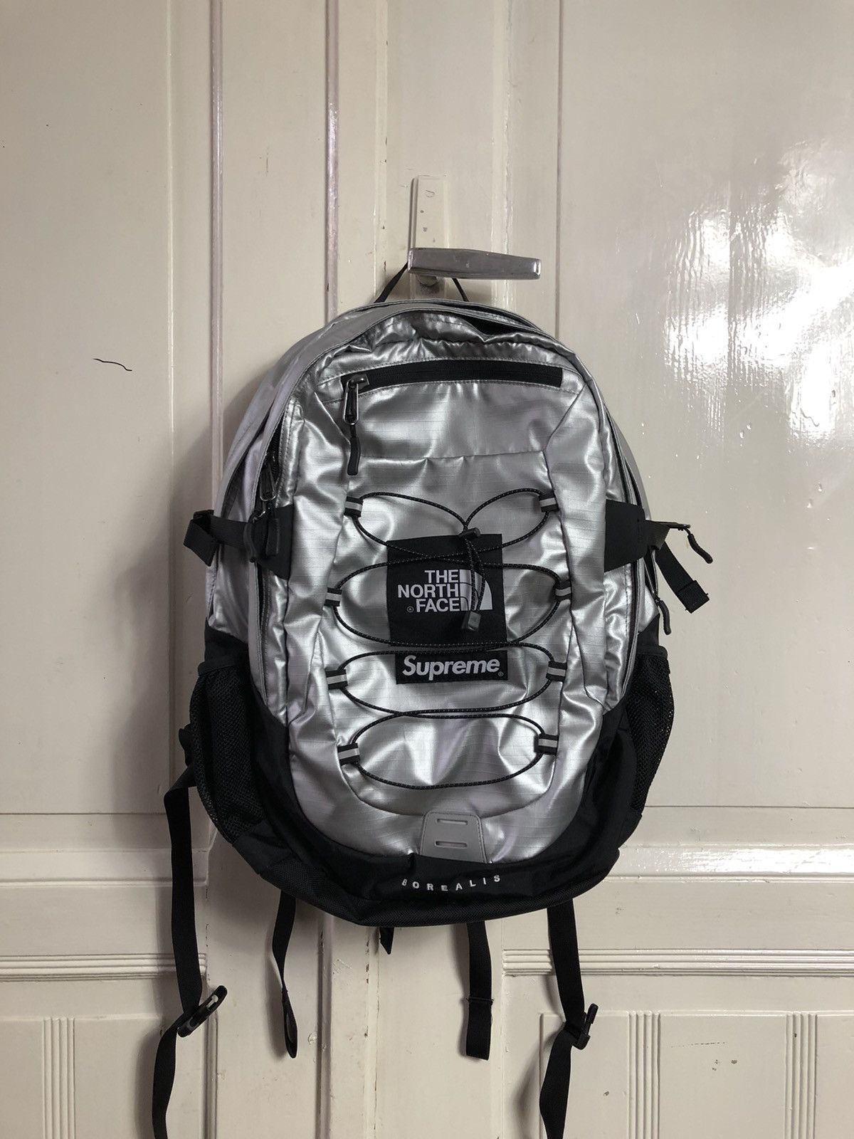 Supreme Supreme x TNF Borealis Backpack Metallic Silver | Grailed