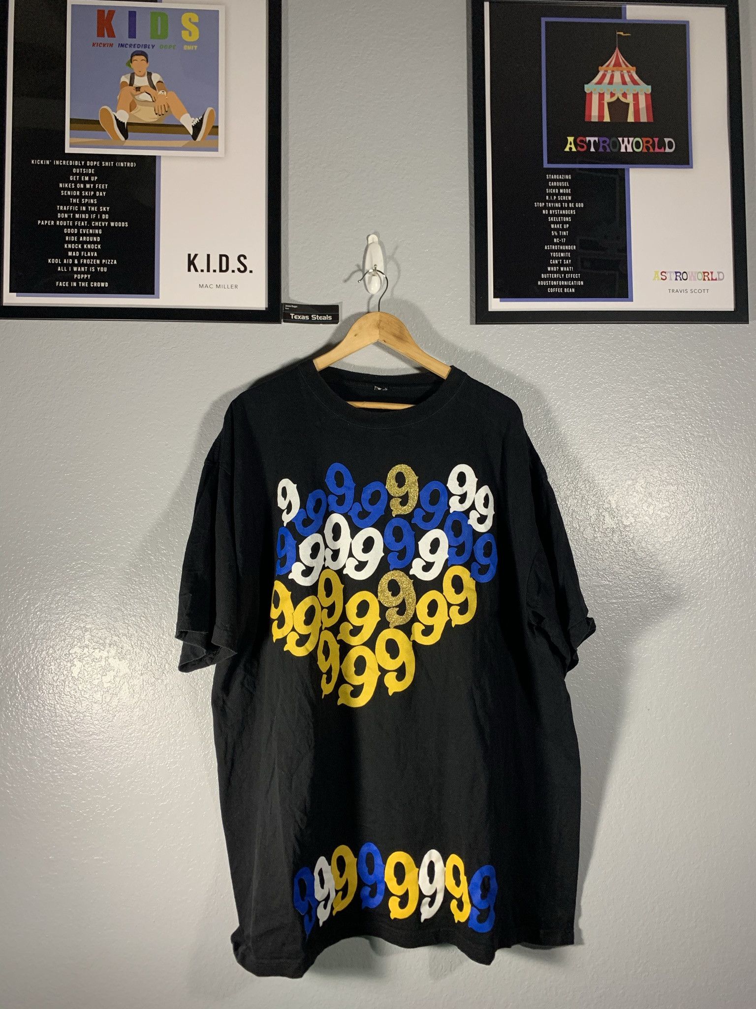 999 Club 999 All Over Numbers Digits Nine Blue Gold Juice Wrld Shirt ...