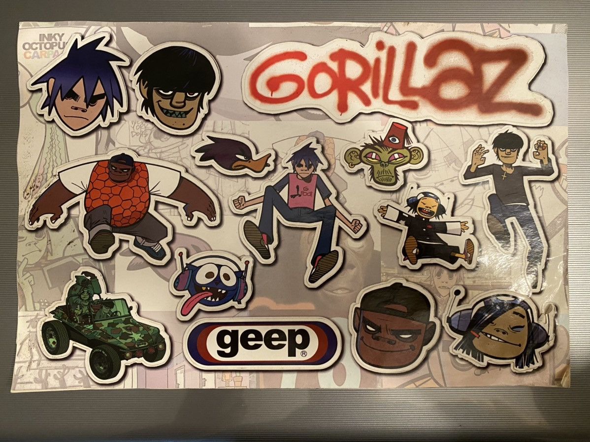 Rock Band × Vintage Vintage Rare Gorillaz Promo Sticker Sheet | Grailed