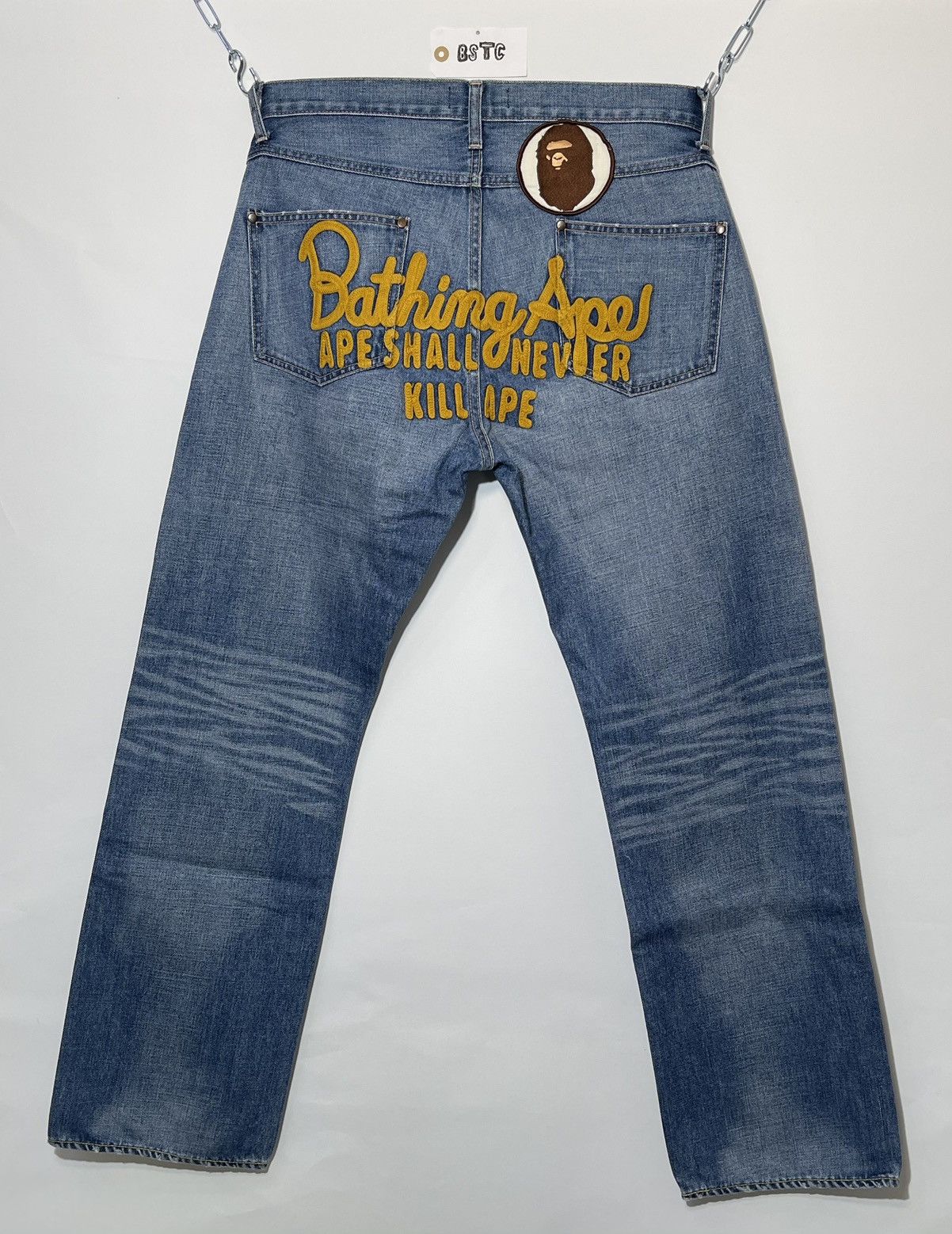 Bape Ape Shall Never Kill Ape denim Jeans By A Bathing Ape | Grailed