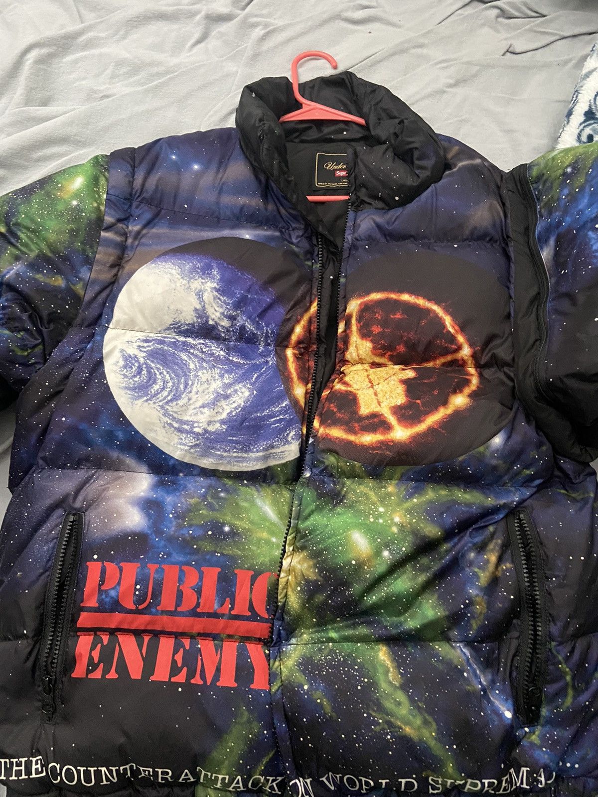 Supreme Supreme x Undercover x Public Enemy Puffer Jacket Planet | Grailed