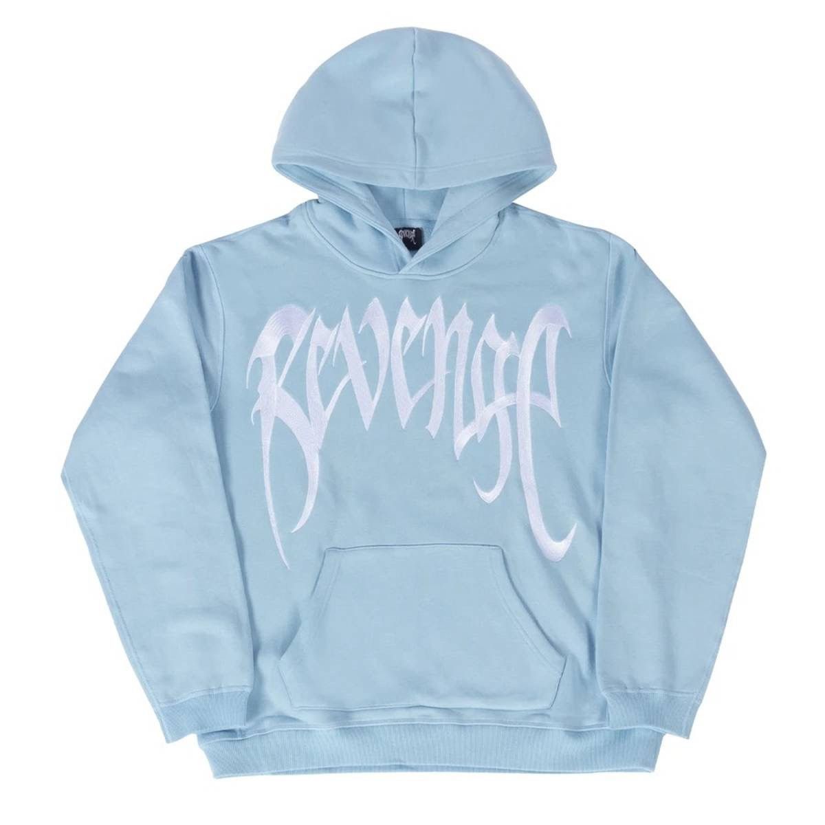 Revenge Baby Blue Embroidered “Revenge” Hoodie | Grailed