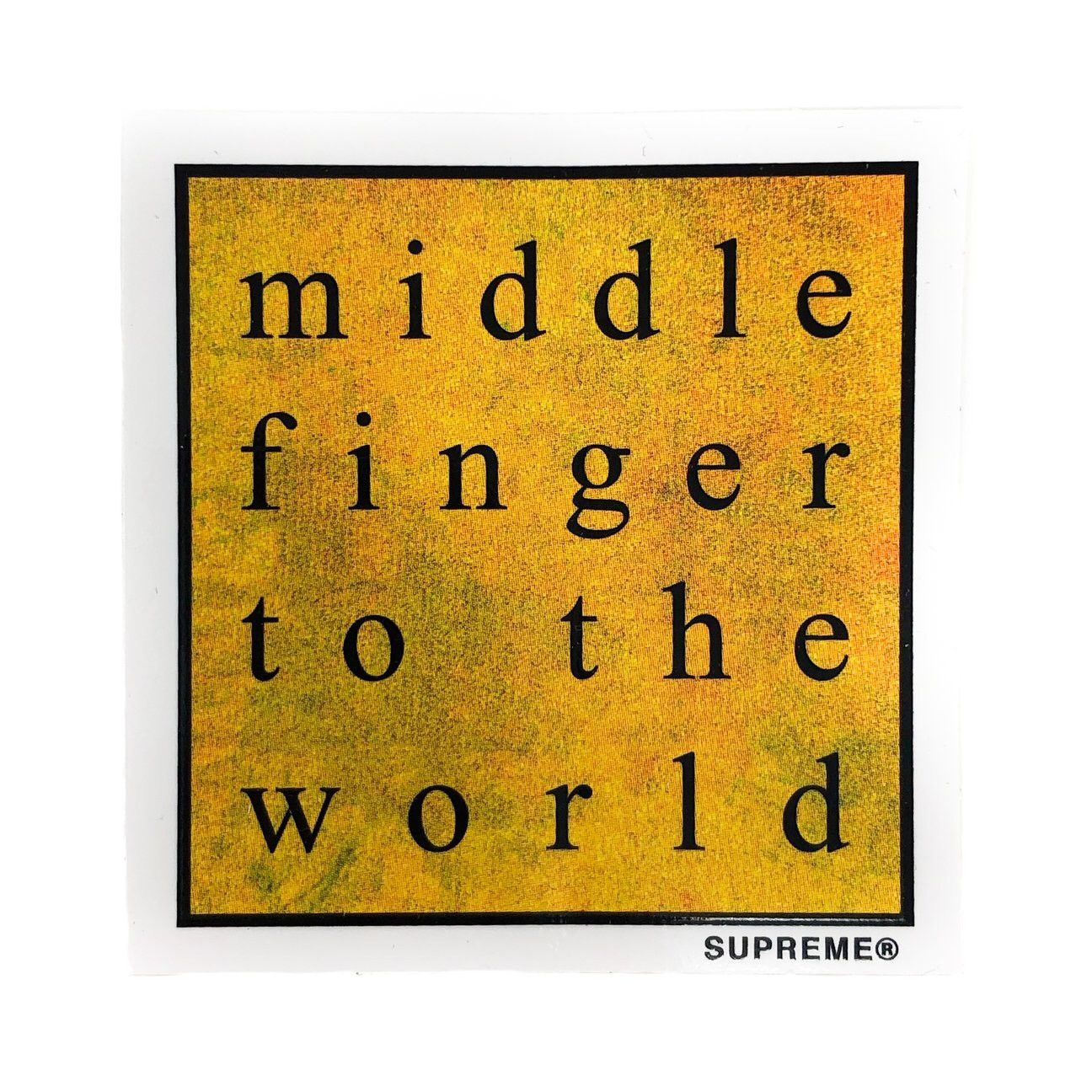 Supreme Supreme Middle Finger To The World Sticker | Grailed
