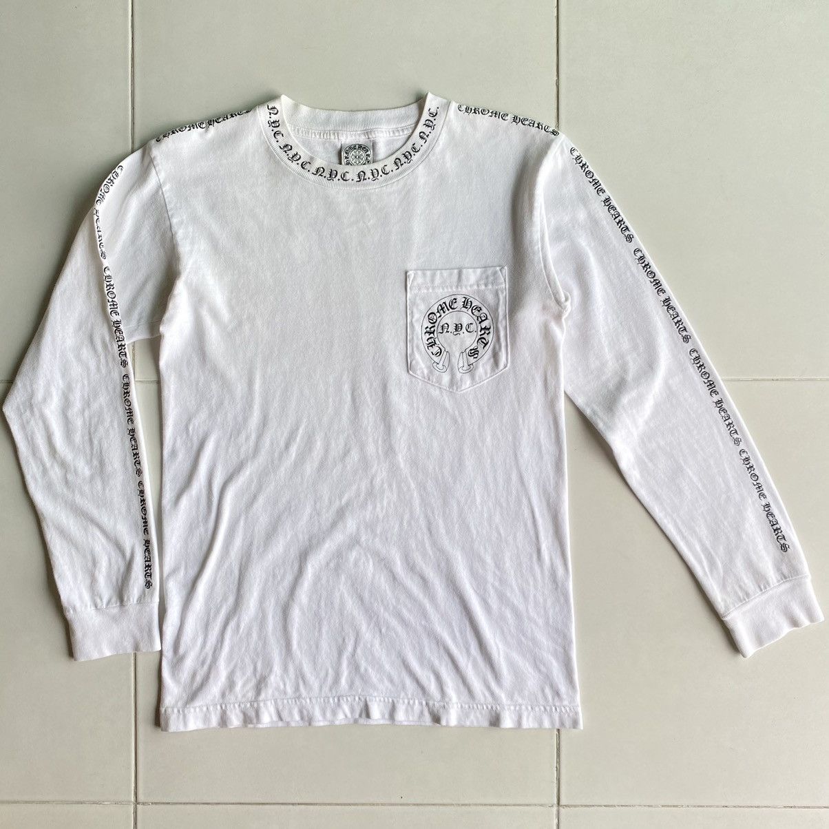 Chrome Hearts Chrome Heart Horseshoe Neck Print Long Sleeve Chrome Hearts Chrome Heart Horseshoe Neck Print Long Sleeve