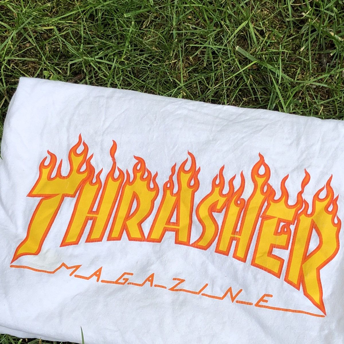 Vintage Vintage Thrasher Flame Fire Lettering Thrasher Skateboards ...