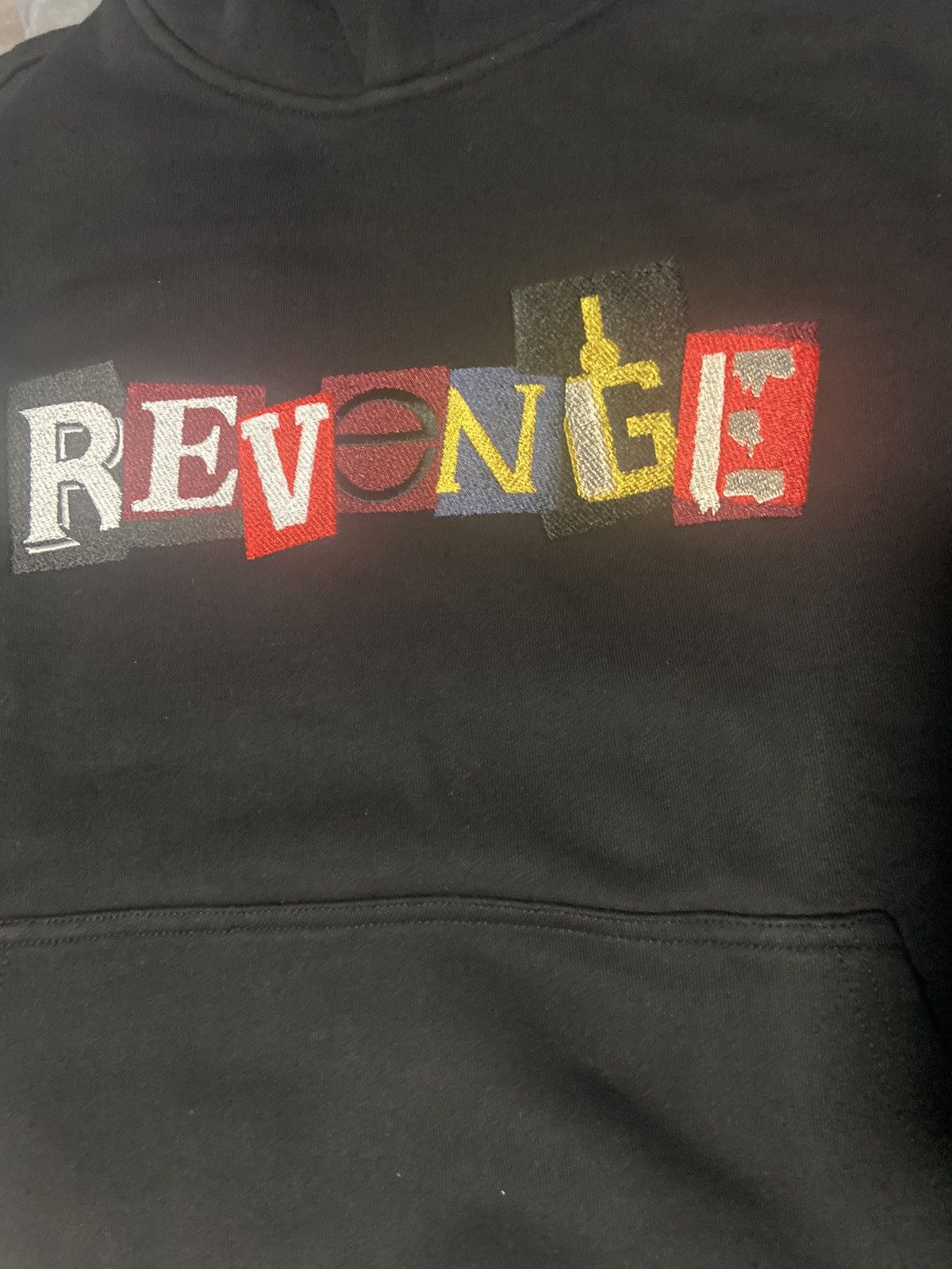Revenge Revenge ransom note embroidered French terry hoodie | Grailed