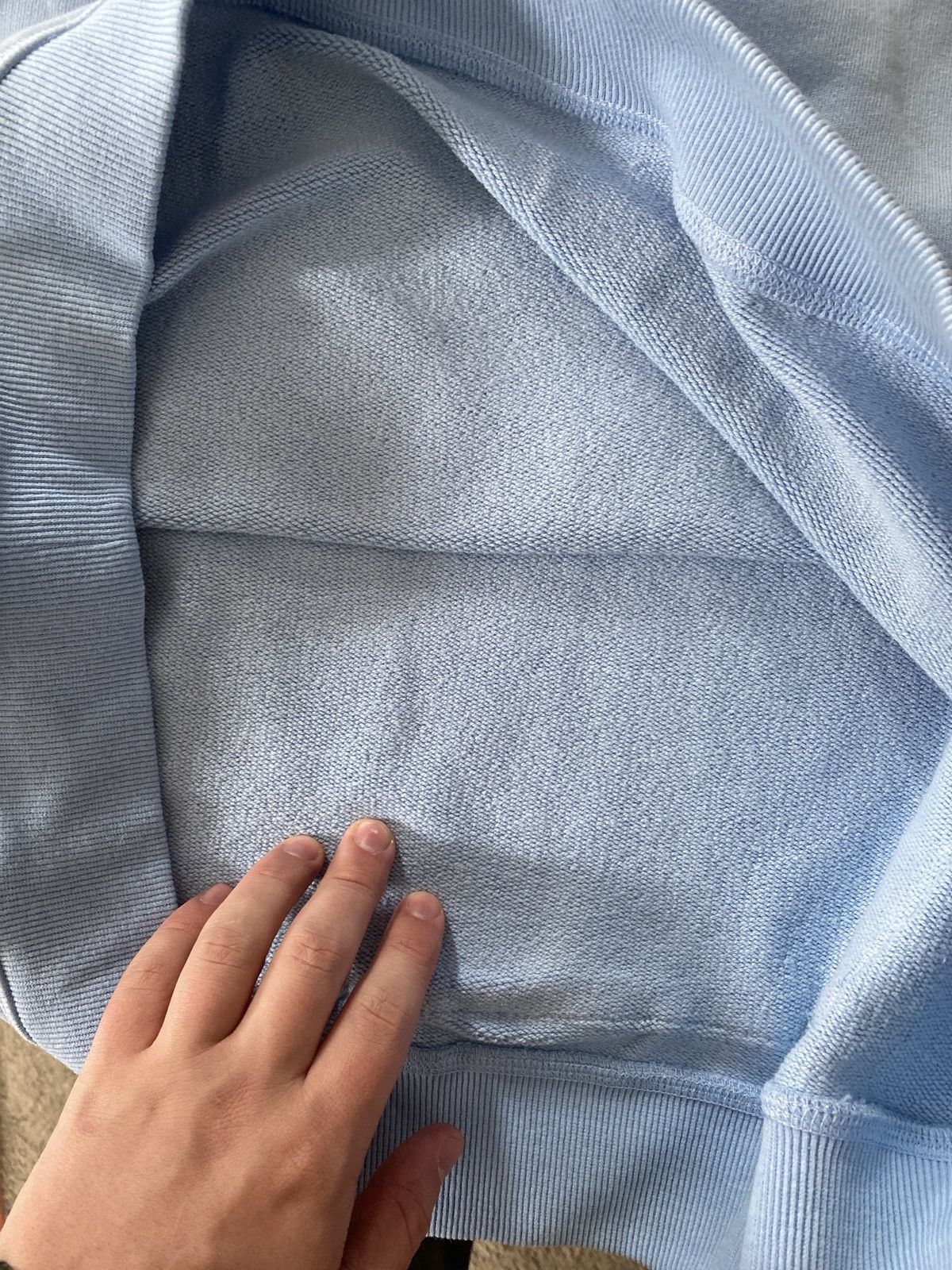 Revenge revenge WHITE/BABY BLUE EMBROIDERED FRENCH TERRY HOODIE | Grailed