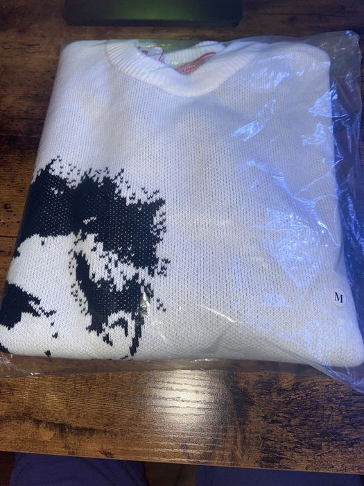 Other Joy Divizn VIZN Clothing Brad Knitt Sweater White SZ M | Grailed