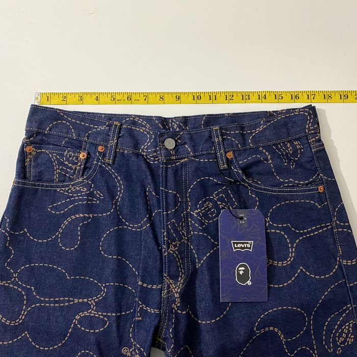 Bape Levi’s X BAPE 501 '93 Core Camo Blue Jeans 34W 32L | Grailed