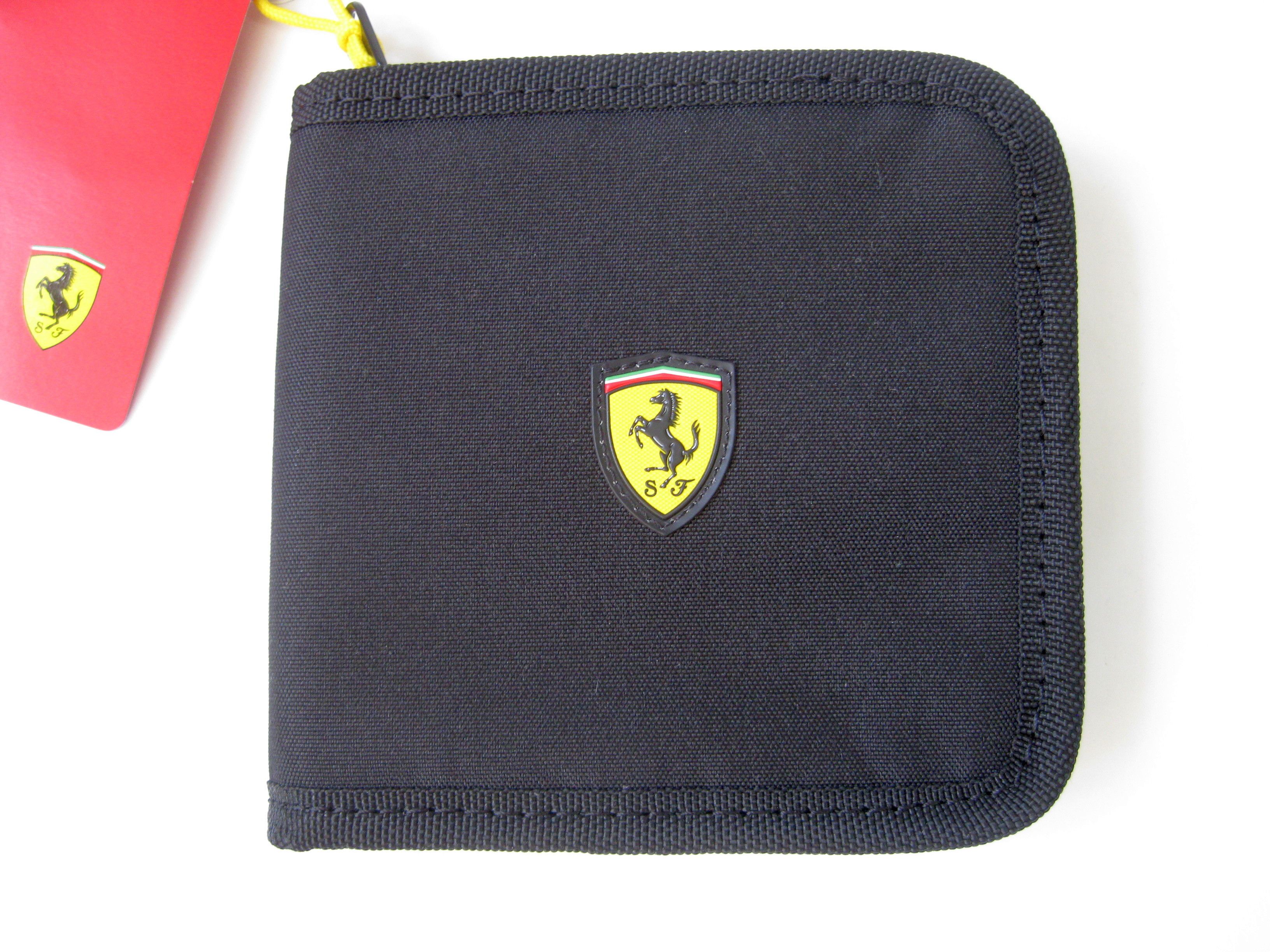 Puma Ferrari Zip Bifold Wallet Black | Grailed