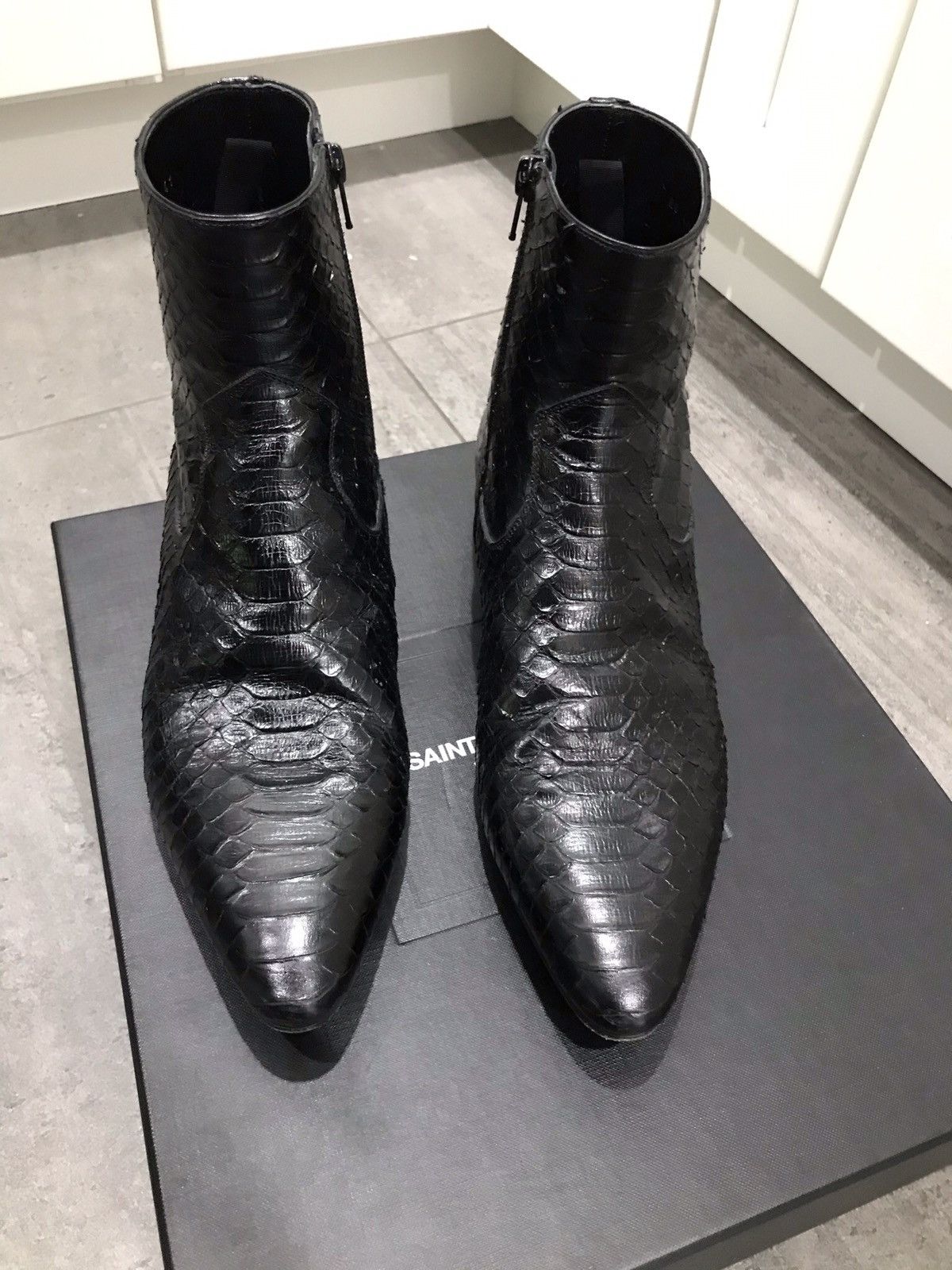 Saint Laurent Paris Devon Python Boot 41 | Grailed