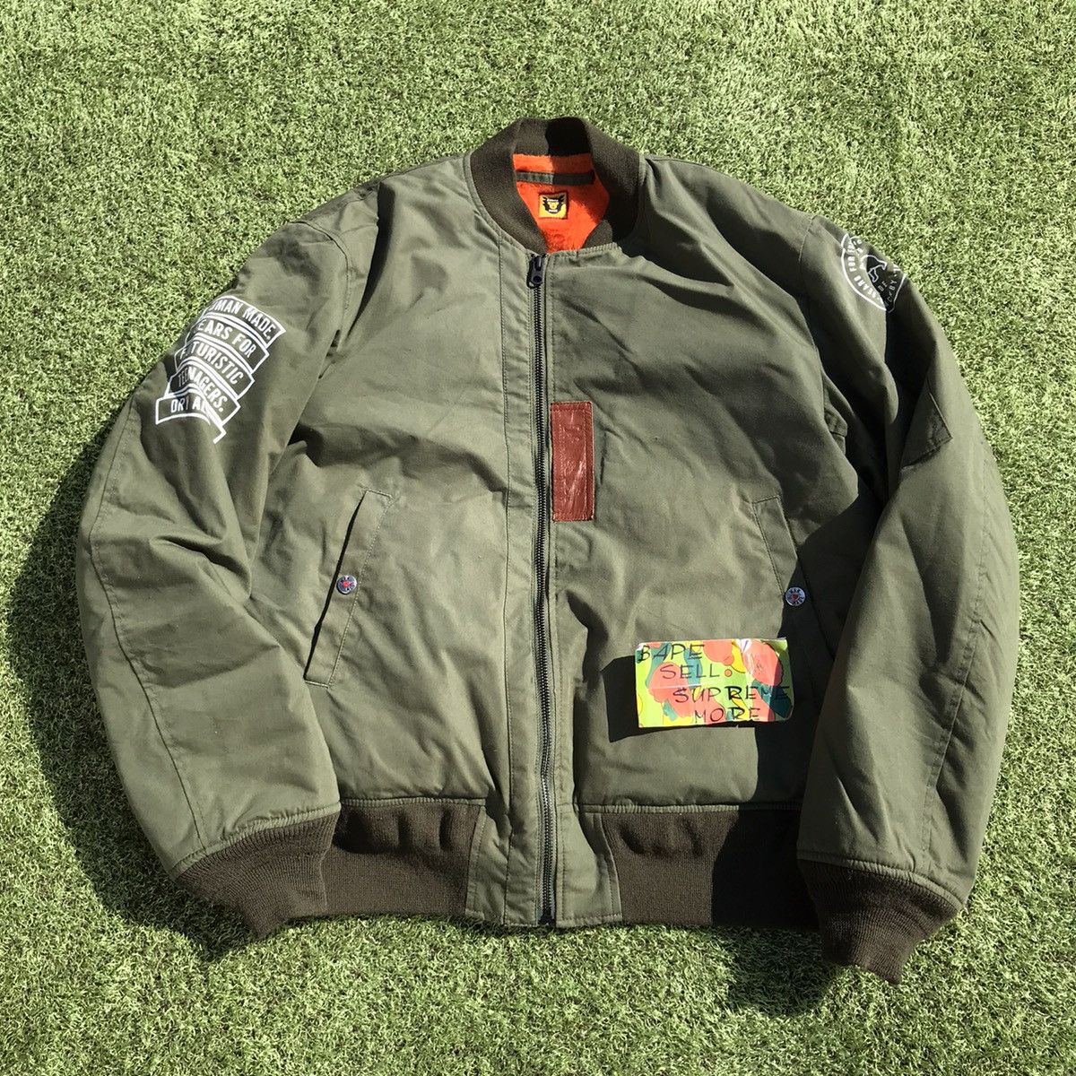 Human Made HUMAN MADE Flight Jacket olive | Grailed