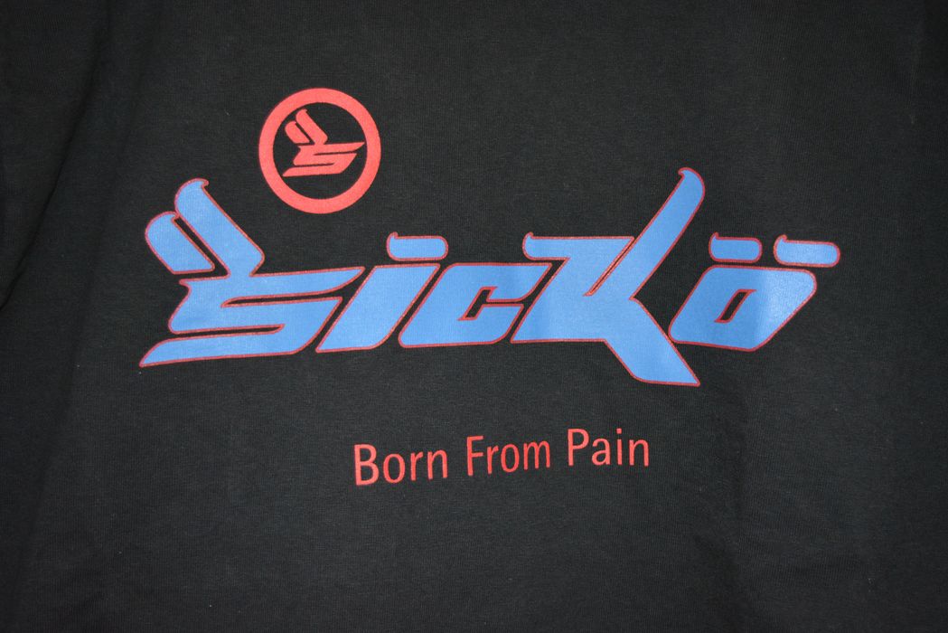 Other DS Sicko Born From Pain OG Tee Shirt Black Blue | Grailed