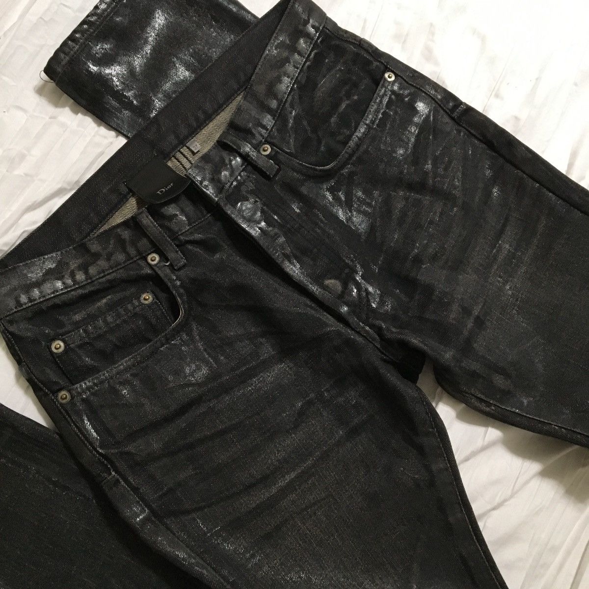 Dior × Hedi Slimane AW03 Dior Homme “Luster” Waxed Denim Jeans | Grailed