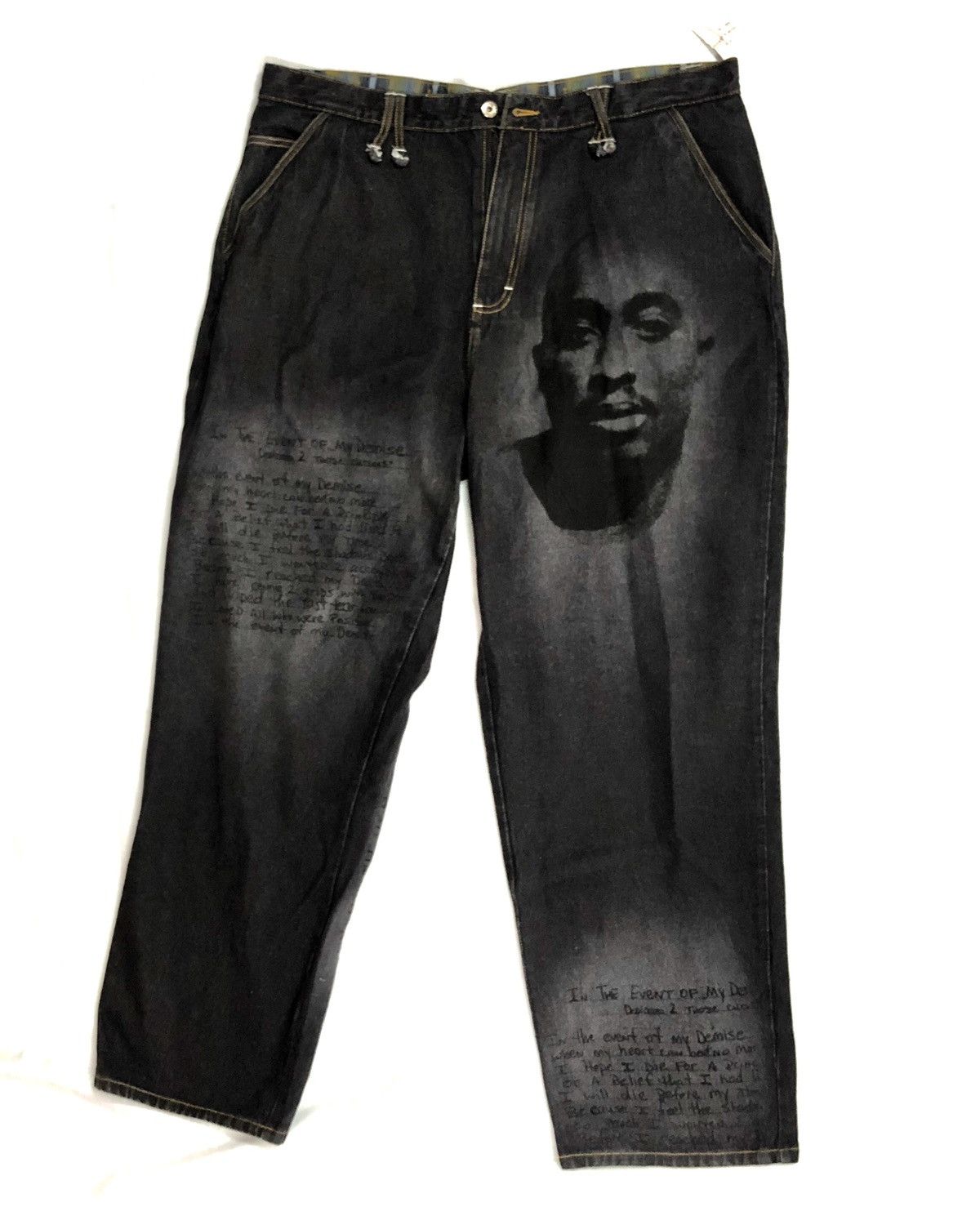 Vintage Tupac shakur Hip Hop Baggy Denim Jeans Spell Out | Grailed