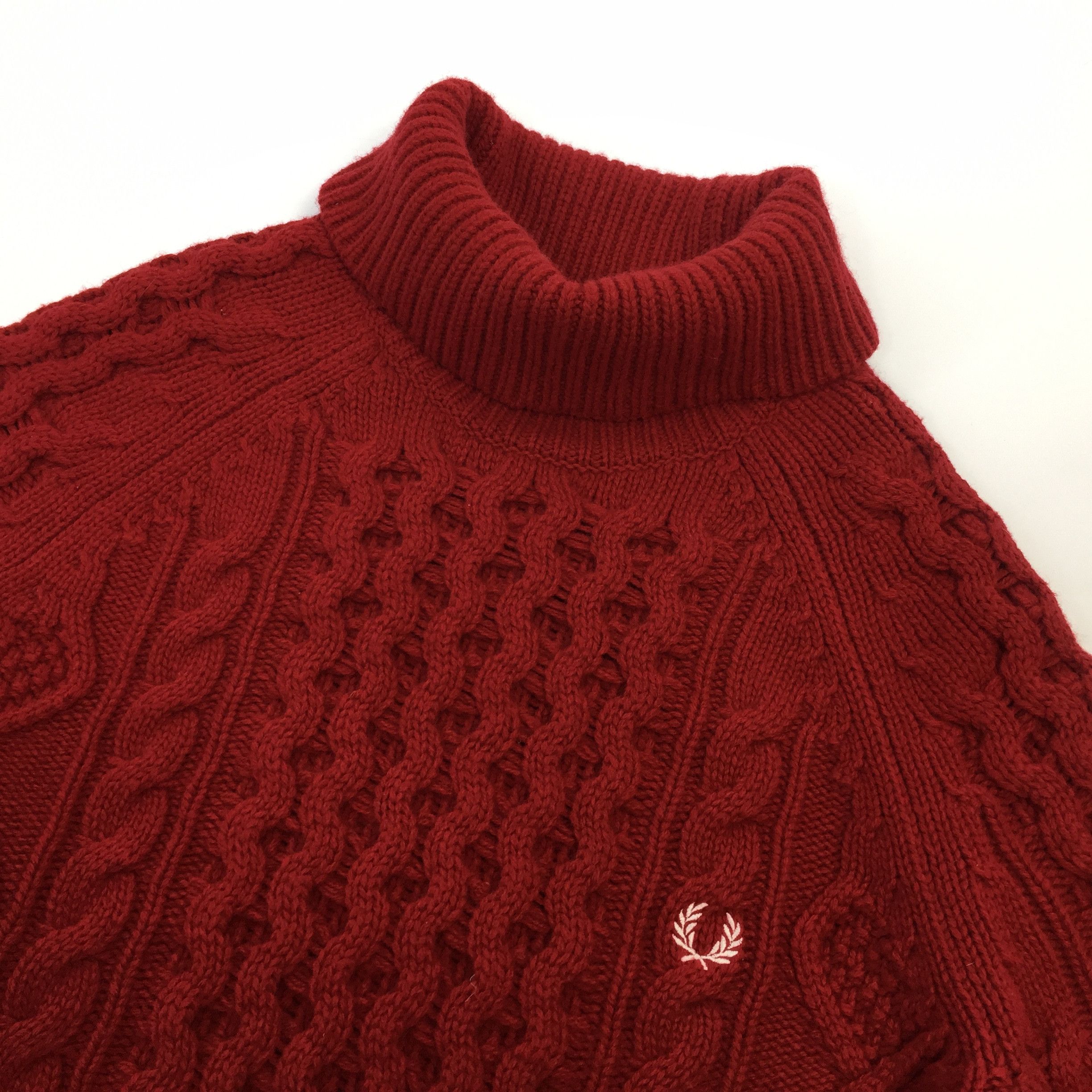 Fred Perry Fred Perry Classic Aran Roll Neck Knit pattern Sweater | Grailed