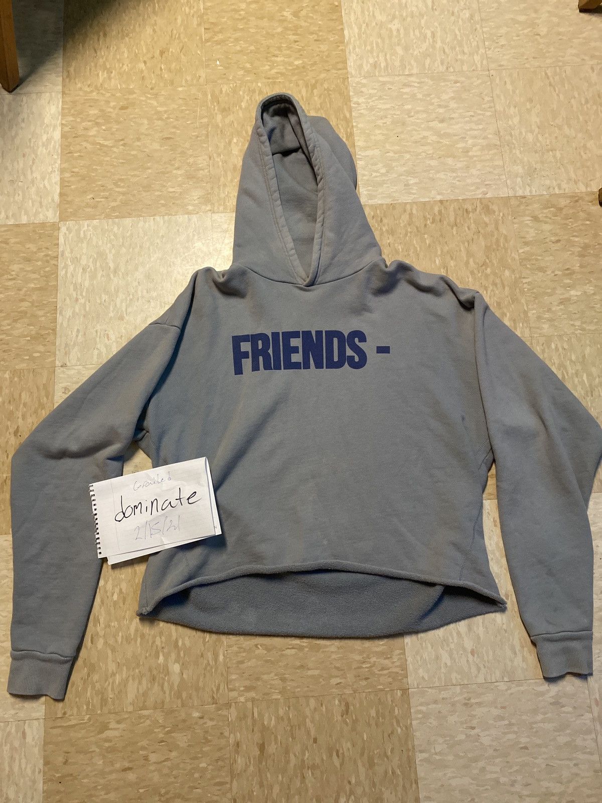 Vlone VERY RARE Vlone grey/navy blue Friends Hoodie | Grailed