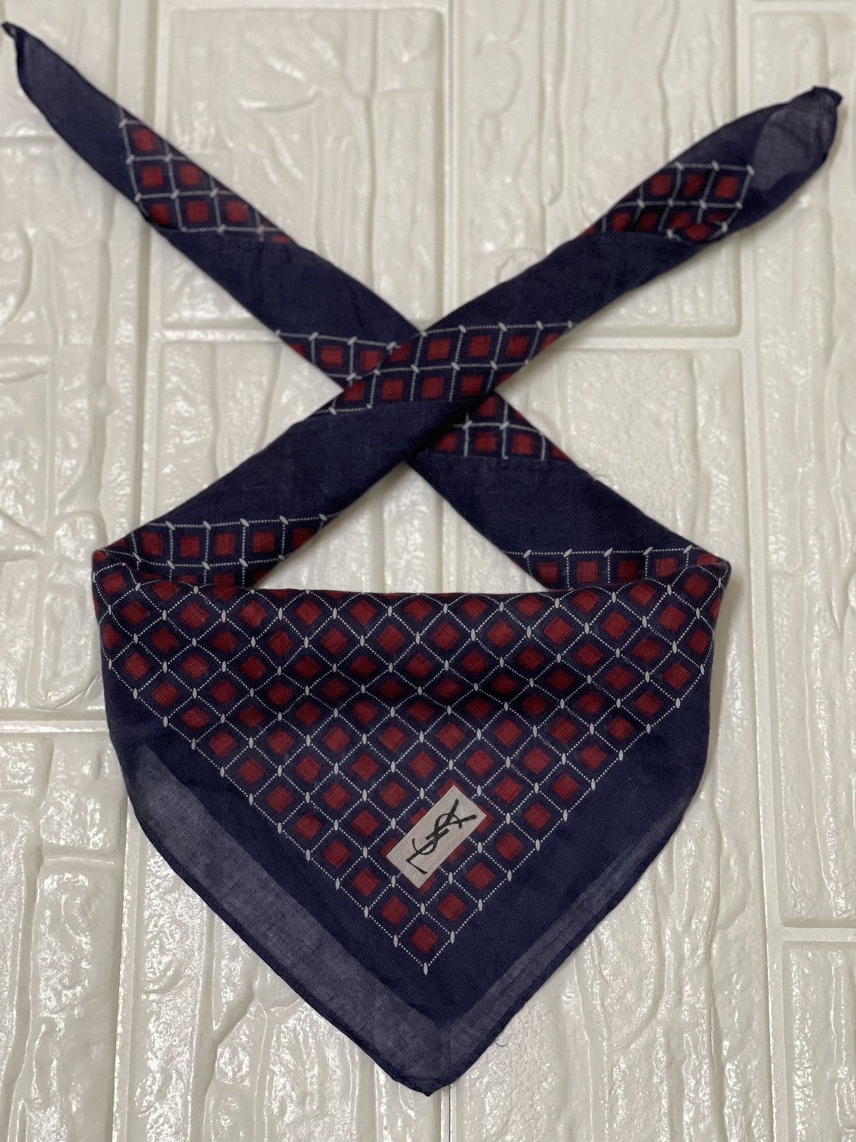 Yves Saint Laurent Ysl Handky bandana square round design | Grailed
