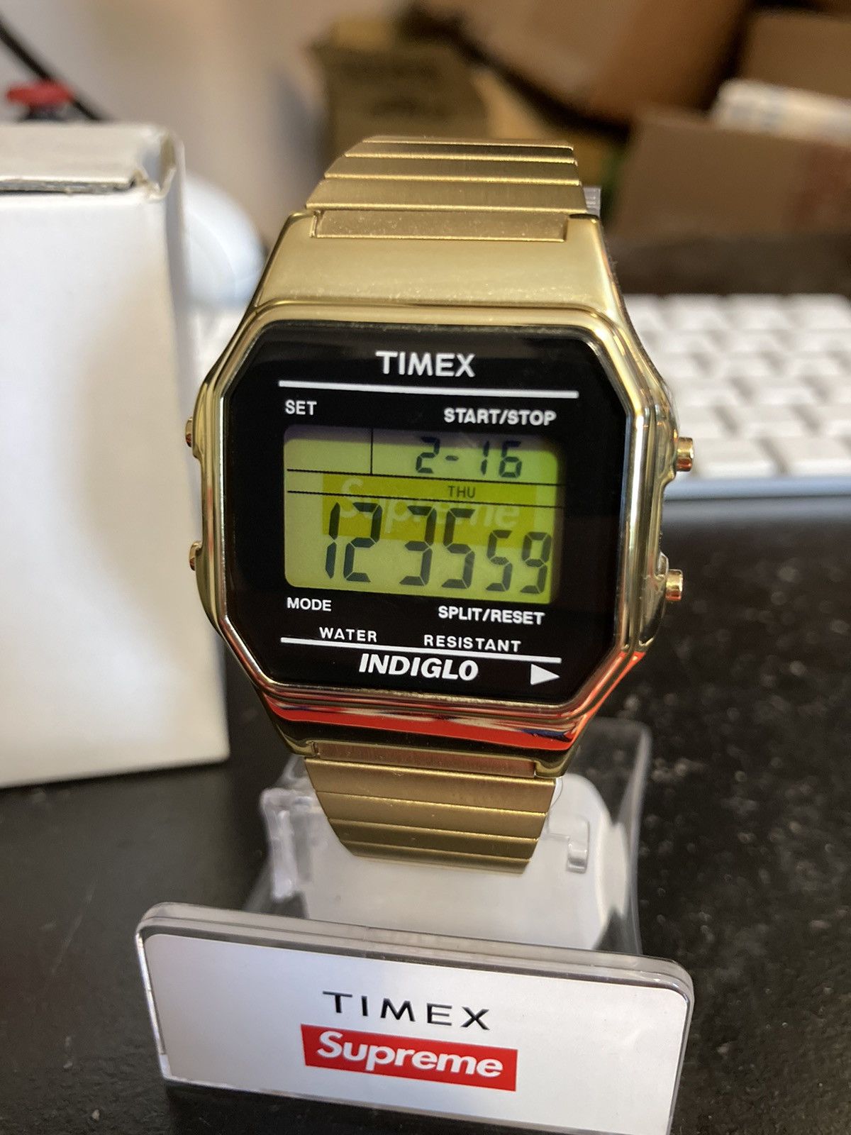Supreme Supreme Timex Gold Box Logo Digital Watch | Grailed