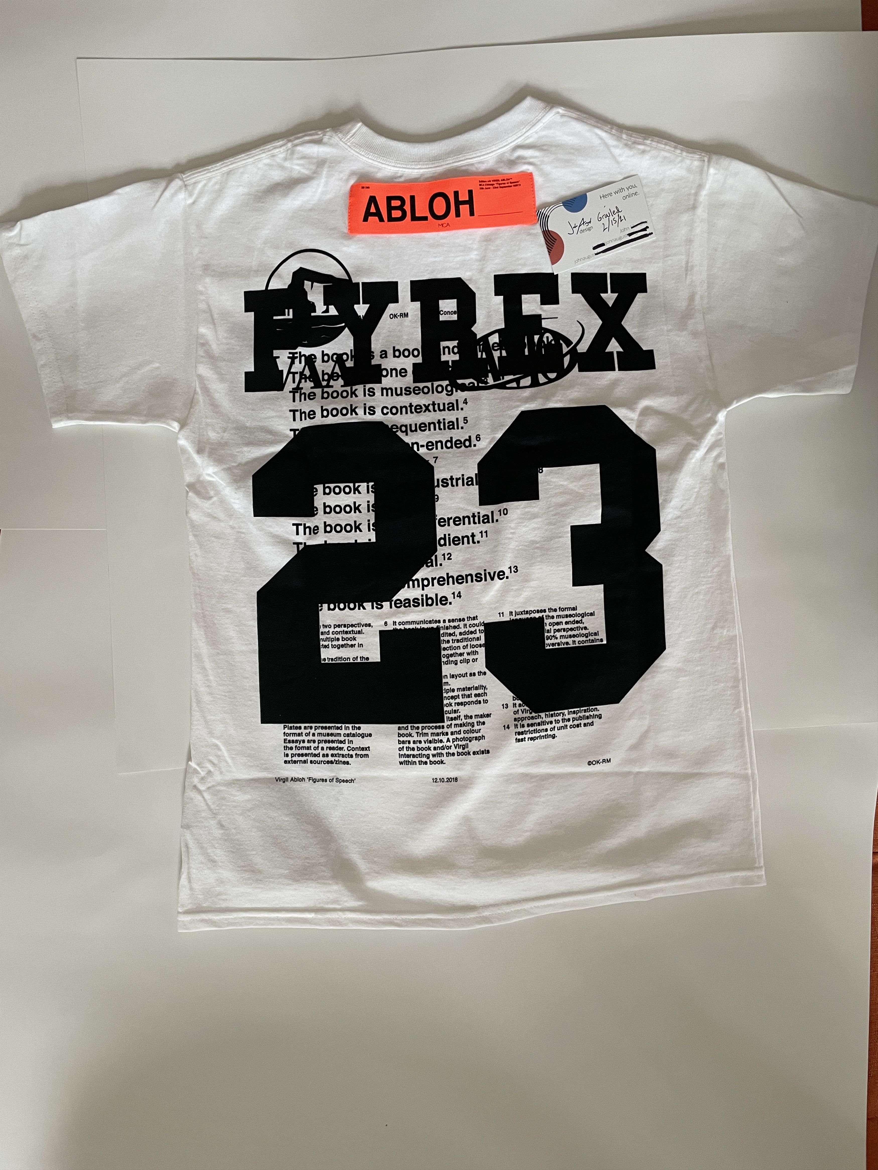 Pyrex Vision Virgil Abloh MCA Figures of Speech Pyrex Team T-Shirt ...