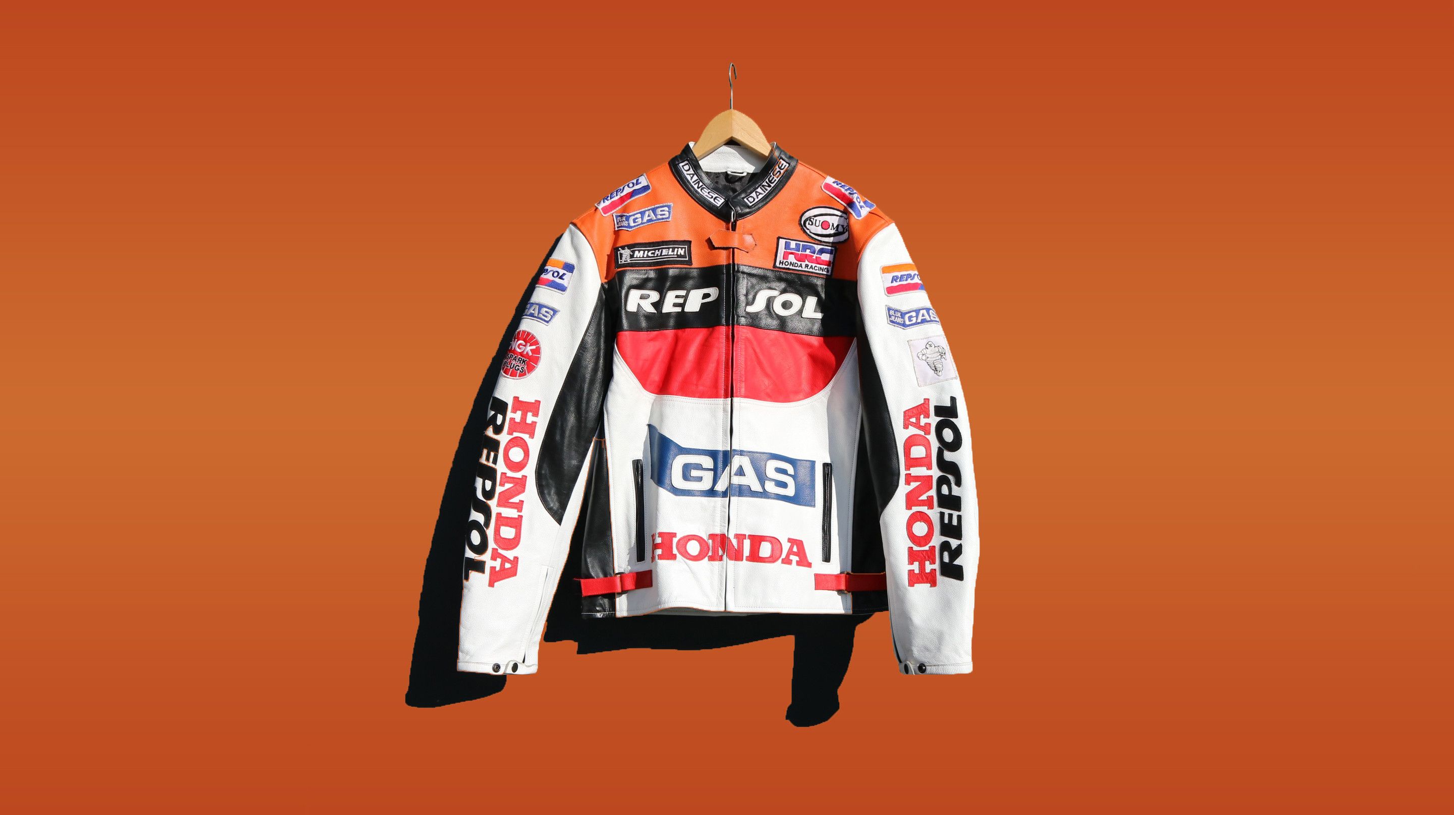 Honda × Leather Jacket × Vintage 2 𝗛𝗢𝗡𝗗𝗔 Leather Racing jackets | Grailed