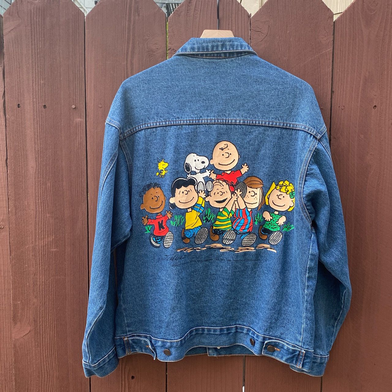 Peanuts × Vintage Vintage late 80s knotts camp snoopy denim jacket ...