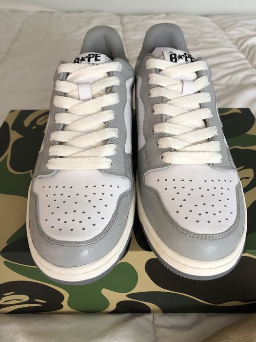 Bape A bathing ape court sta light grey cream | Grailed