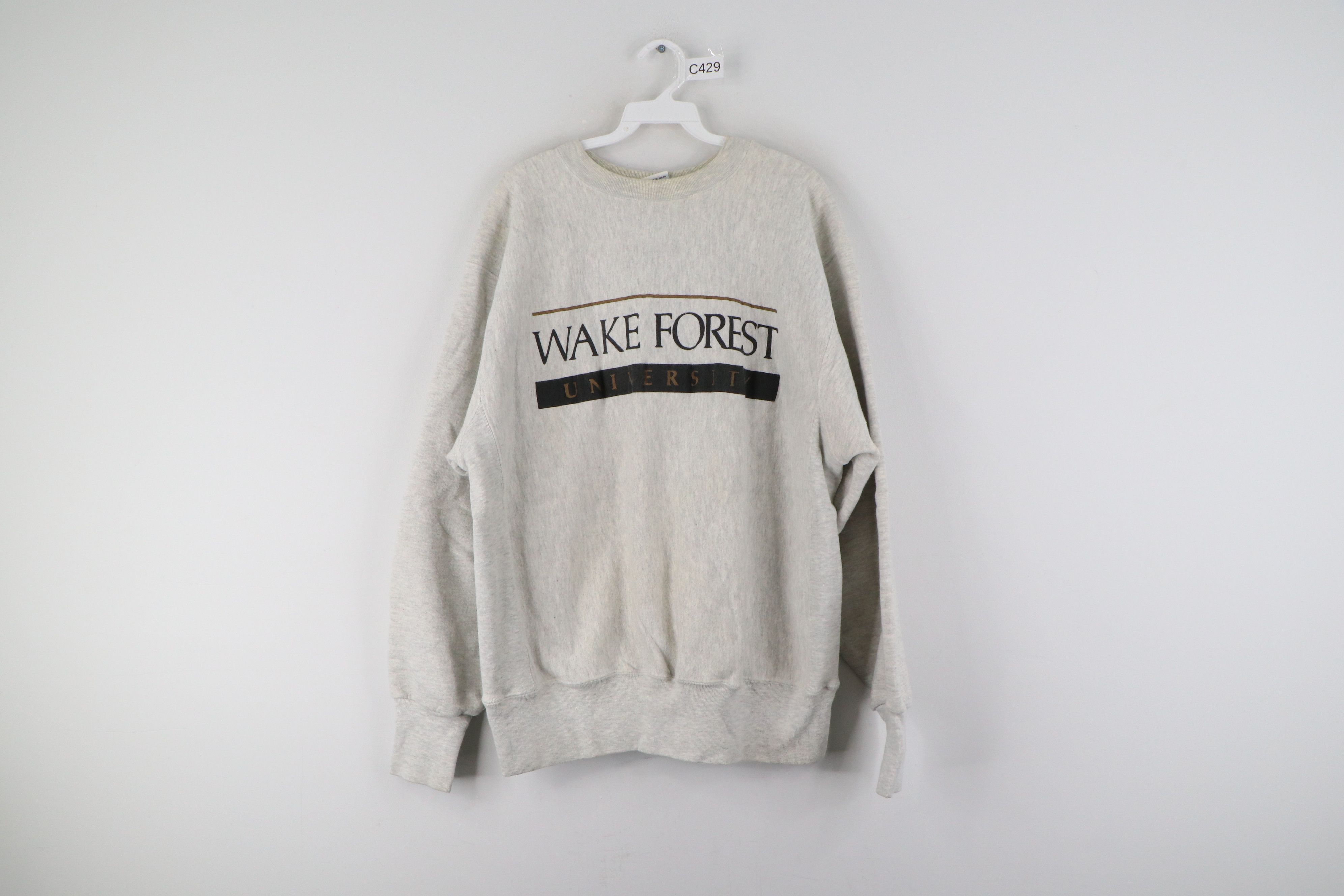 Streetwear × Vintage Vintage 90s Wake Forest University Sweatshirt Gray ...