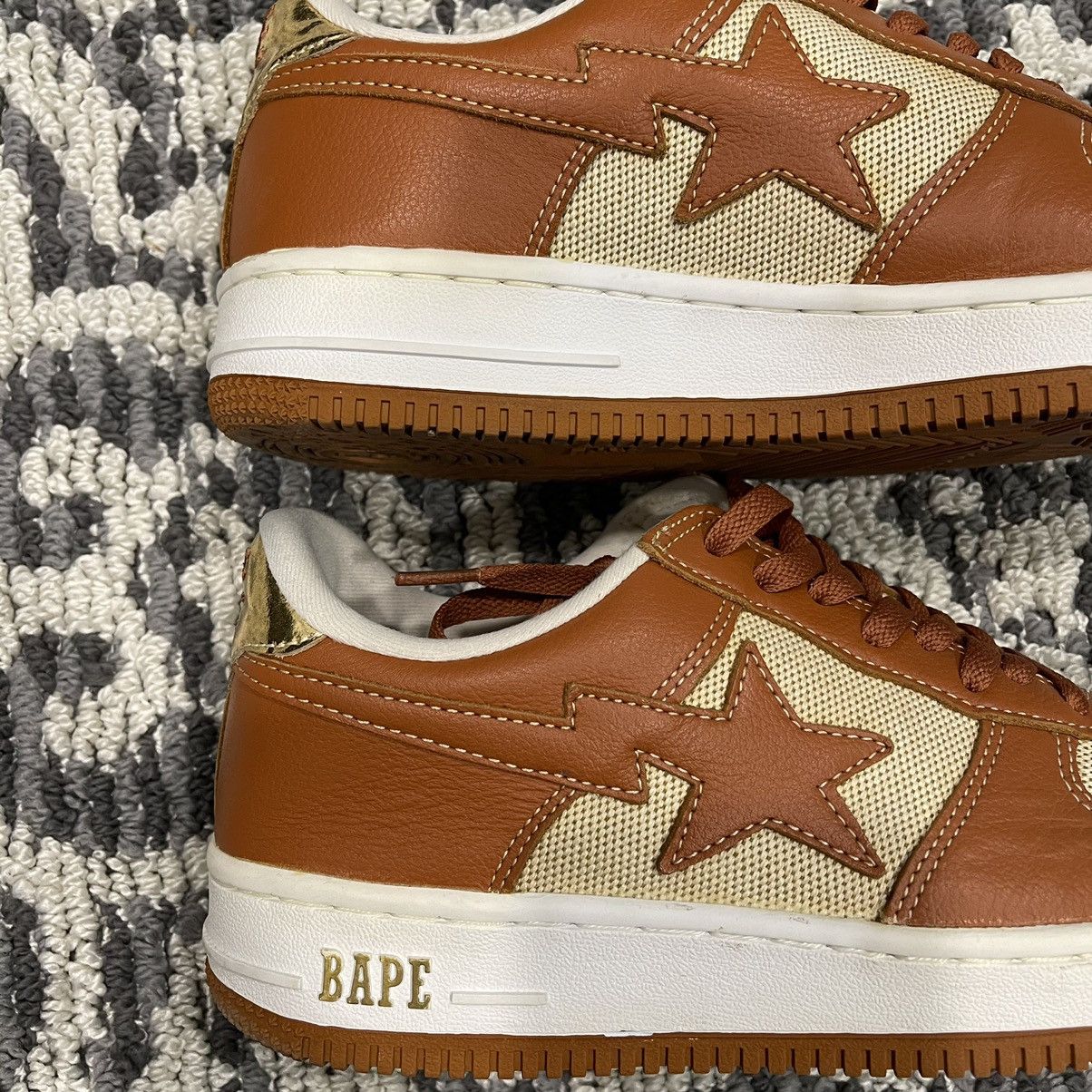 Bape OG Bape Bapesta Leather Mesh Tan Orange | Grailed