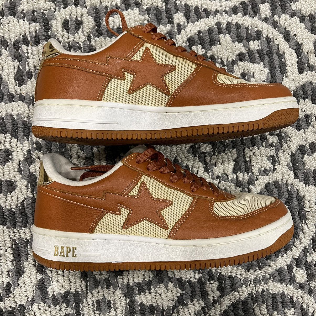Bape OG Bape Bapesta Leather Mesh Tan Orange | Grailed