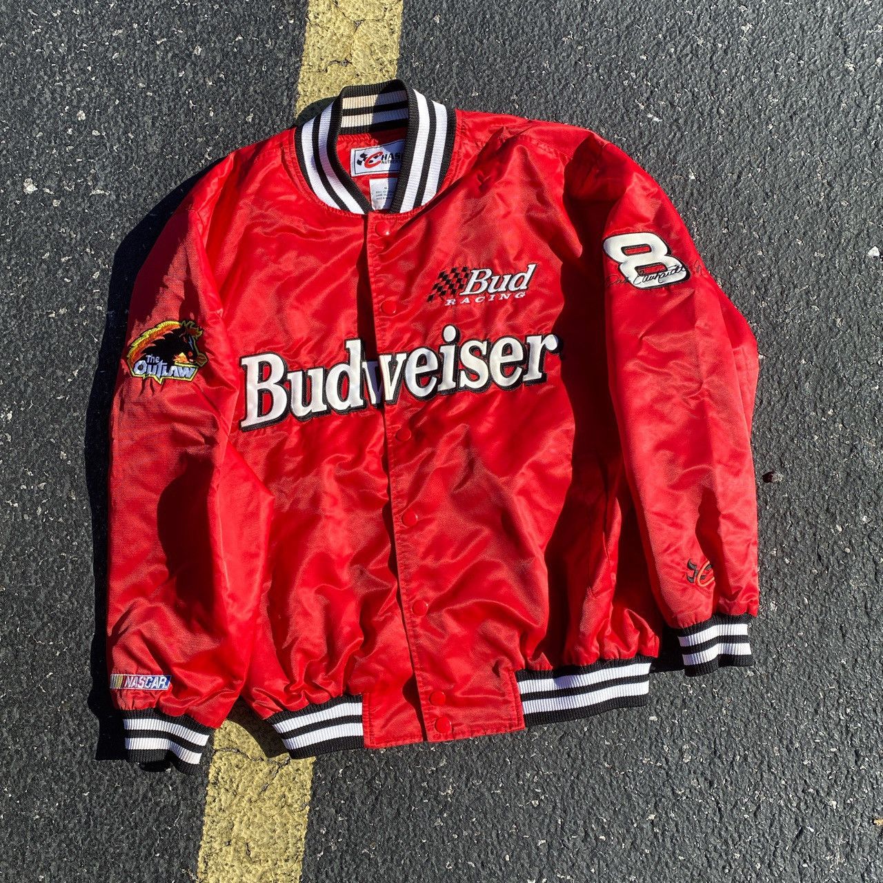 Vintage Vintage satin Budweiser bomber jacket | Grailed