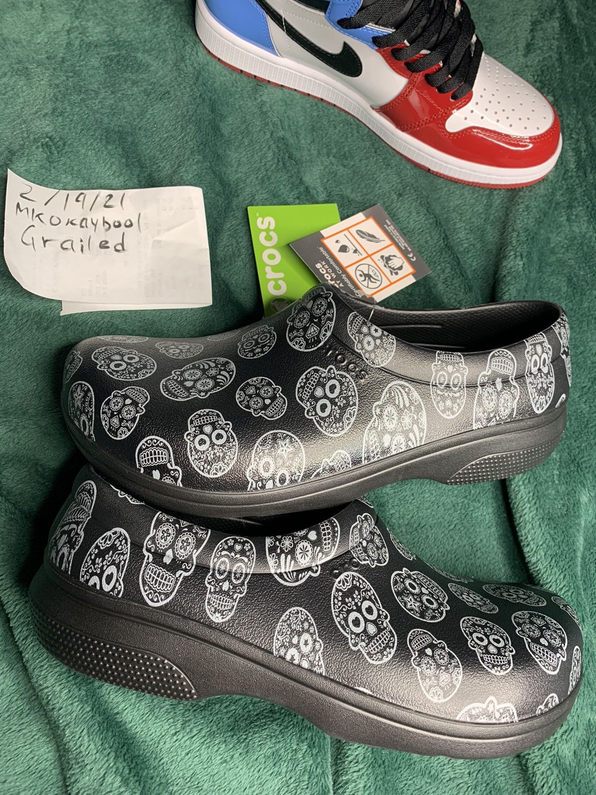 Vintage Crocs candy skull print Luke combs pleasure design | Grailed