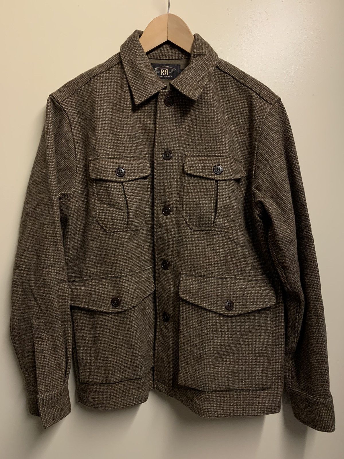 RRL Ralph Lauren Wool blend tweed overshirt from Fw20 bnwt | Grailed