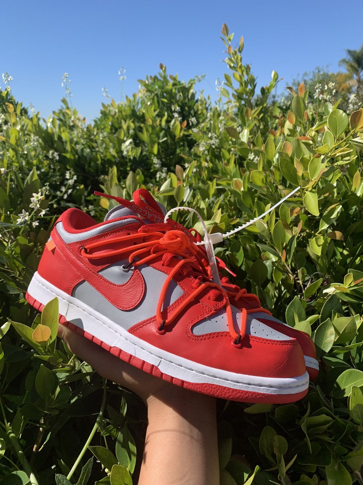 Nike × Off-White Nike Dunk Low Off White University Red | Grailed