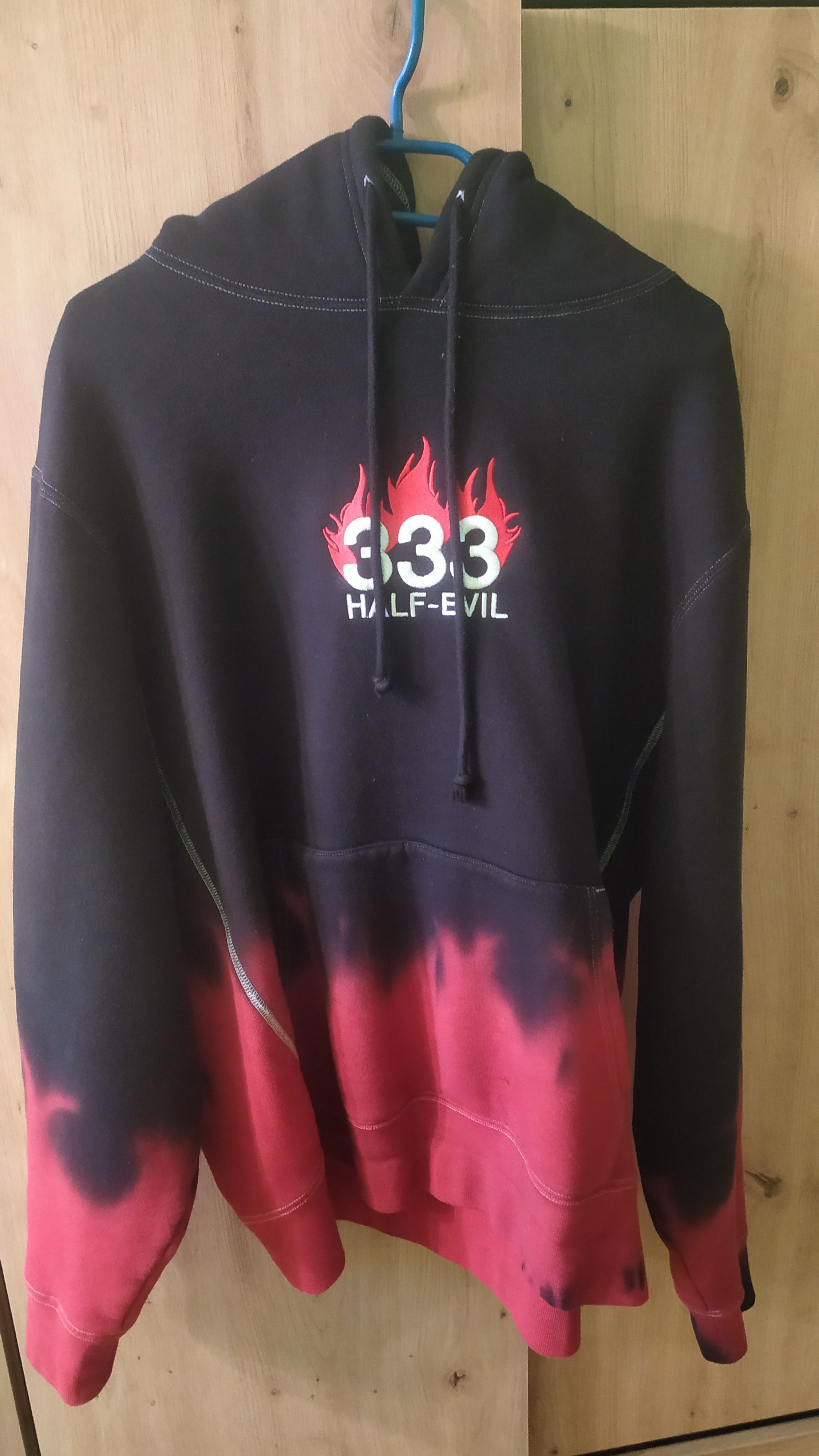 Half Evil Half Evil Red Tie Dye Logo Anniversary Drop Hoodie | Grailed