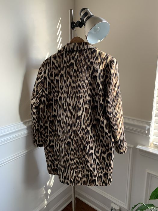 Mango Leopard Print Wool Coat | Grailed