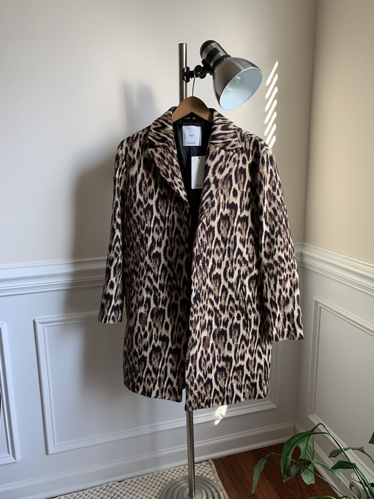 Mango Leopard Print Wool Coat | Grailed
