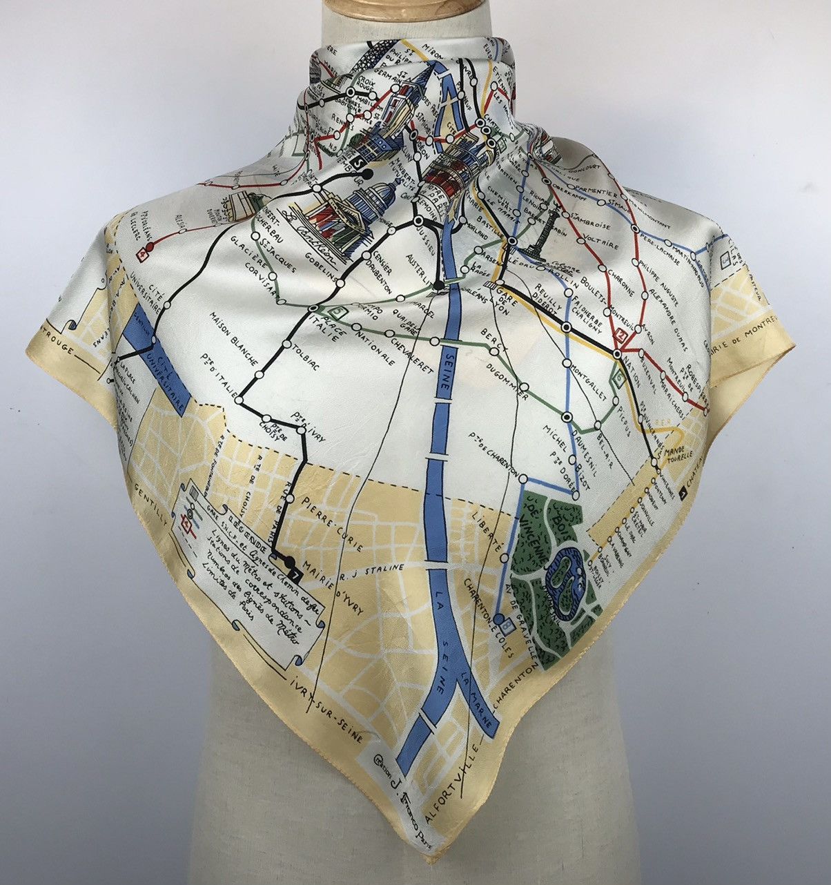 Italian Designers × Other rare paris map scarf | Grailed