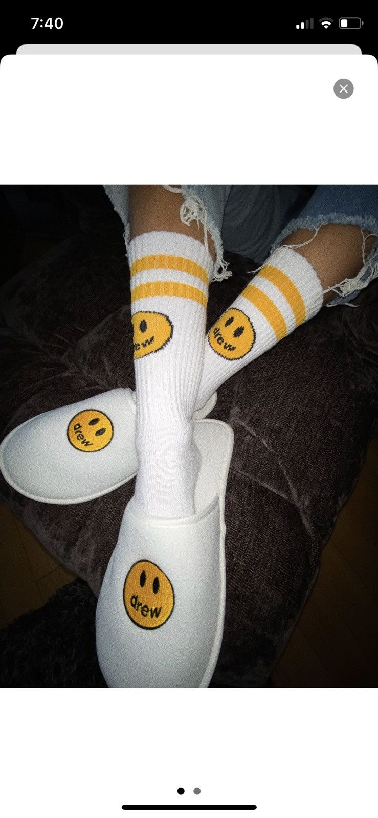 Drew House Drew house mascot smiley face socks white | Grailed