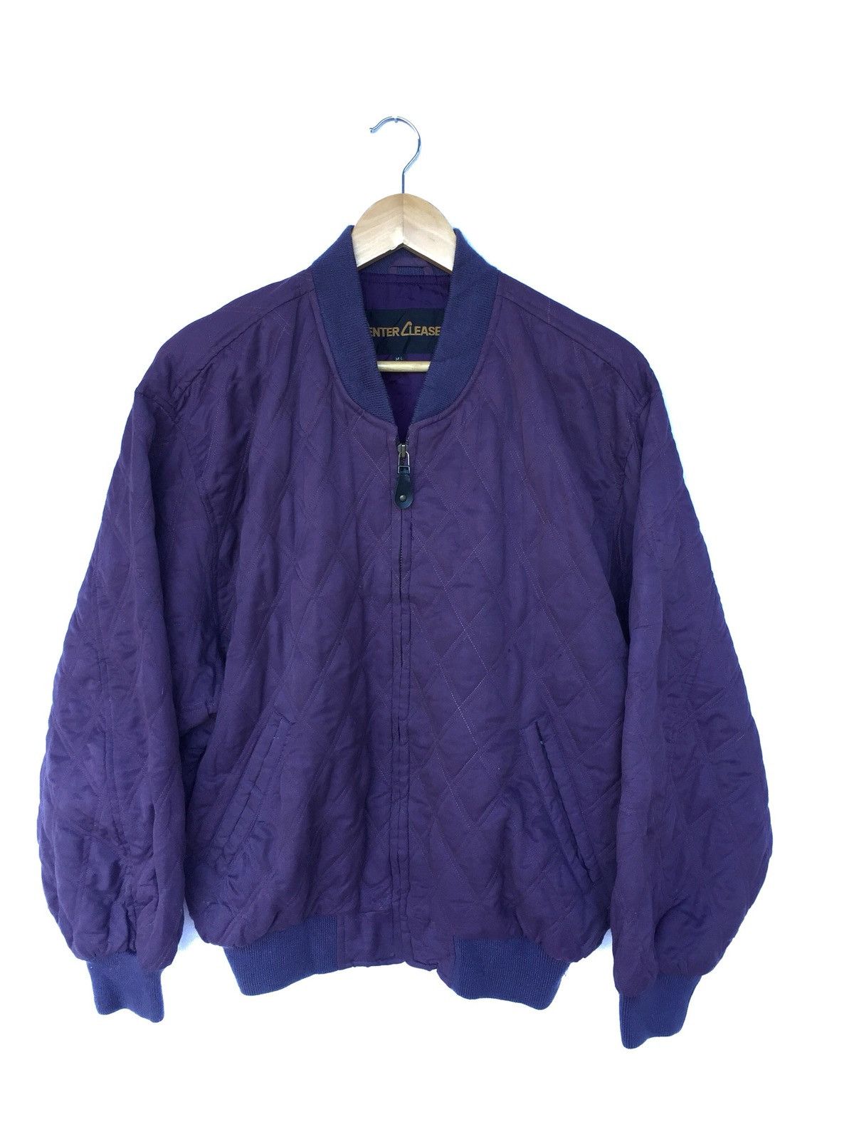 Vintage (CLEAR) Quilted bomber Jacket spell out logo | Grailed