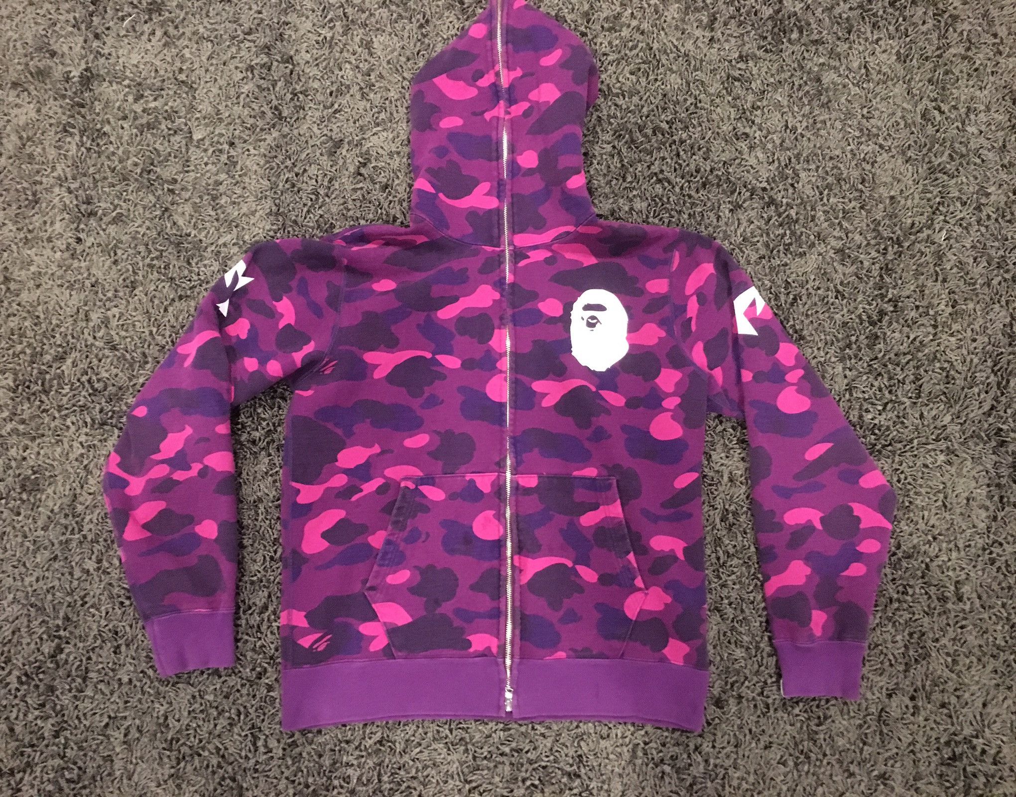 Bape Purple Bape Zip Up Hoodie | Grailed