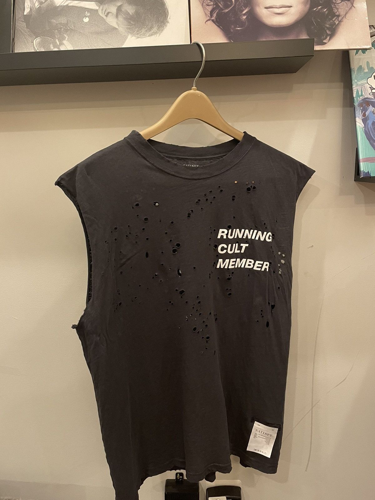 Satisfy Running Cult Member Moth Eaten Muscle Tee and Run West Hat ...